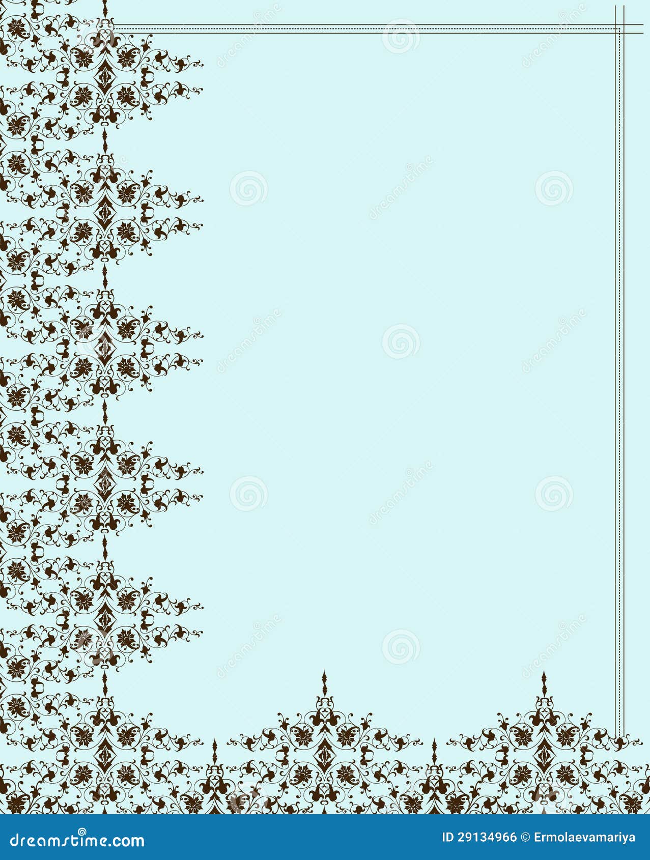 Vector Frame and Pattern on Blue Card Stock Vector - Illustration of ...