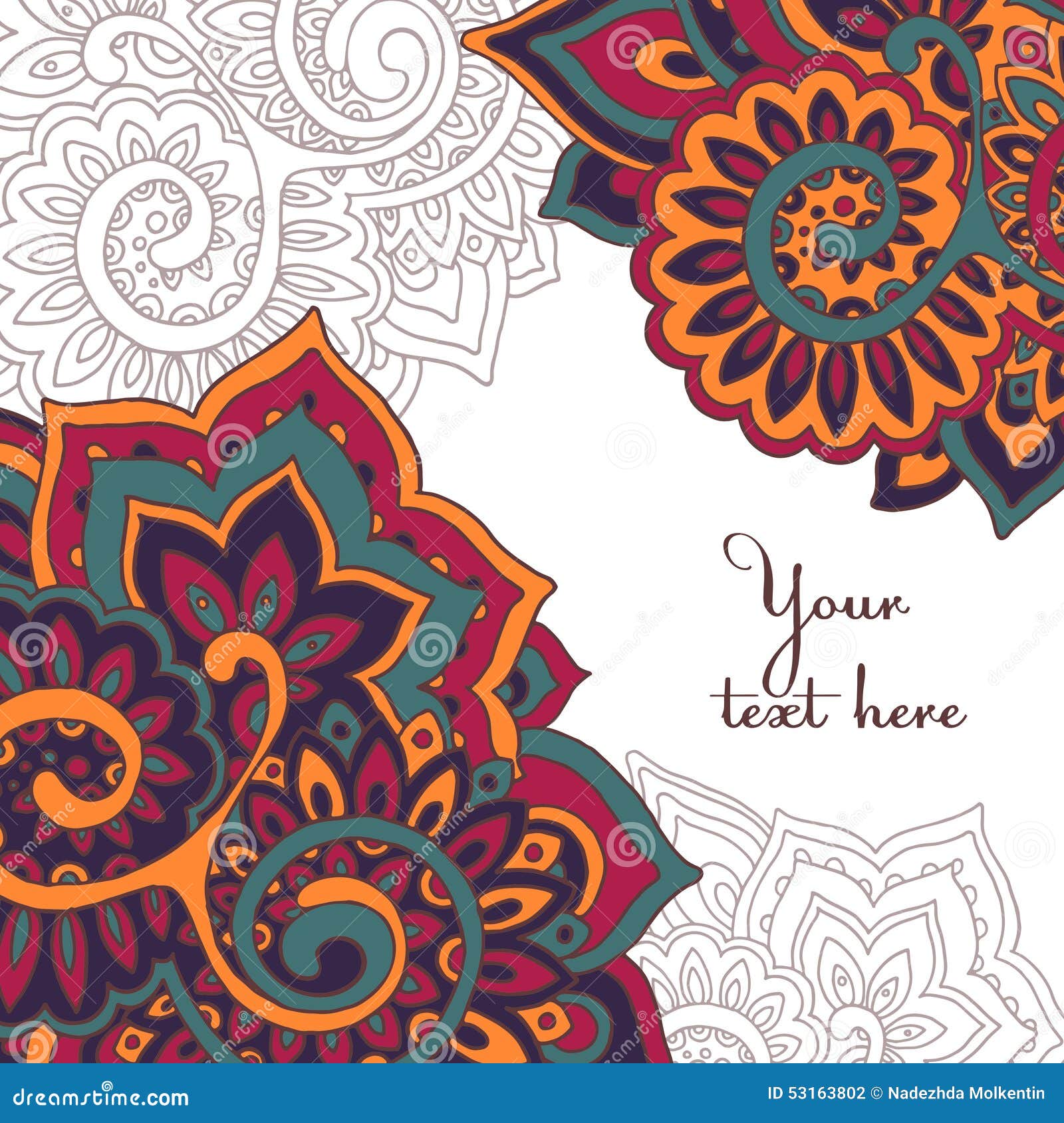 Vector Frame Pattern of the Indian Floral Ornament Stock Illustration ...