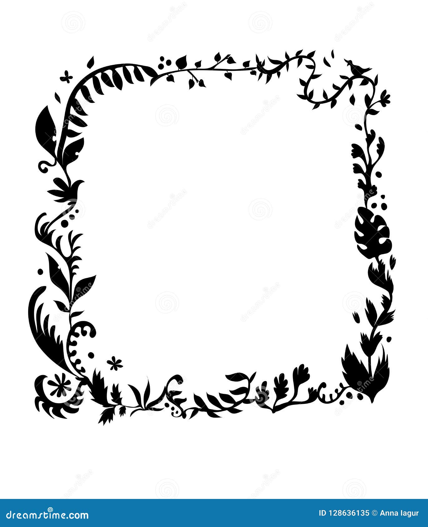 Vector frame of plant stock vector. Illustration of frame - 128636135