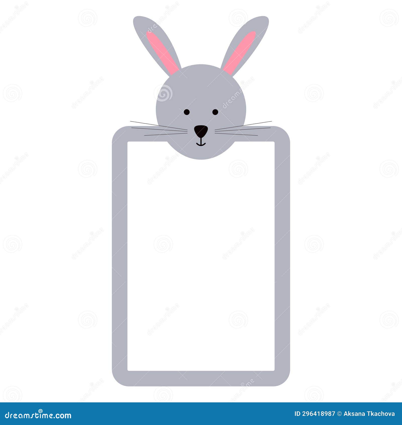 Vector Frame with a Rabbit S Head. Children S Photo Frame with Animals ...