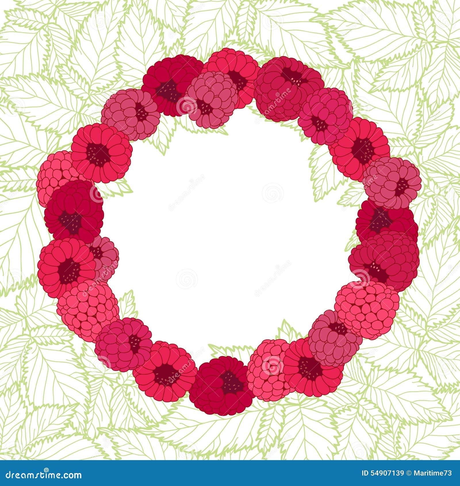 Vector Frame with Raspberry. Illustration with Place for Text, Stock ...