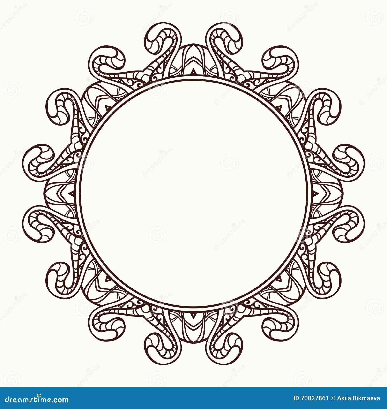 Vector Frame in Shape of a Circle. Ornate Element for Design Stock ...