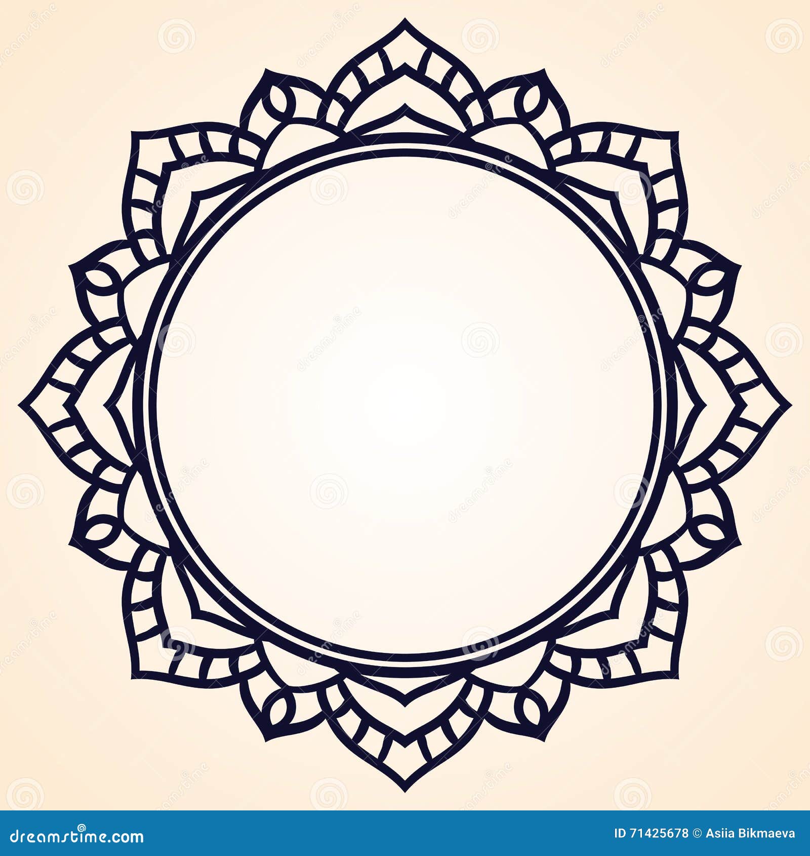 Vector Frame in Shape of a Circle. Ornate Element for Design Stock ...