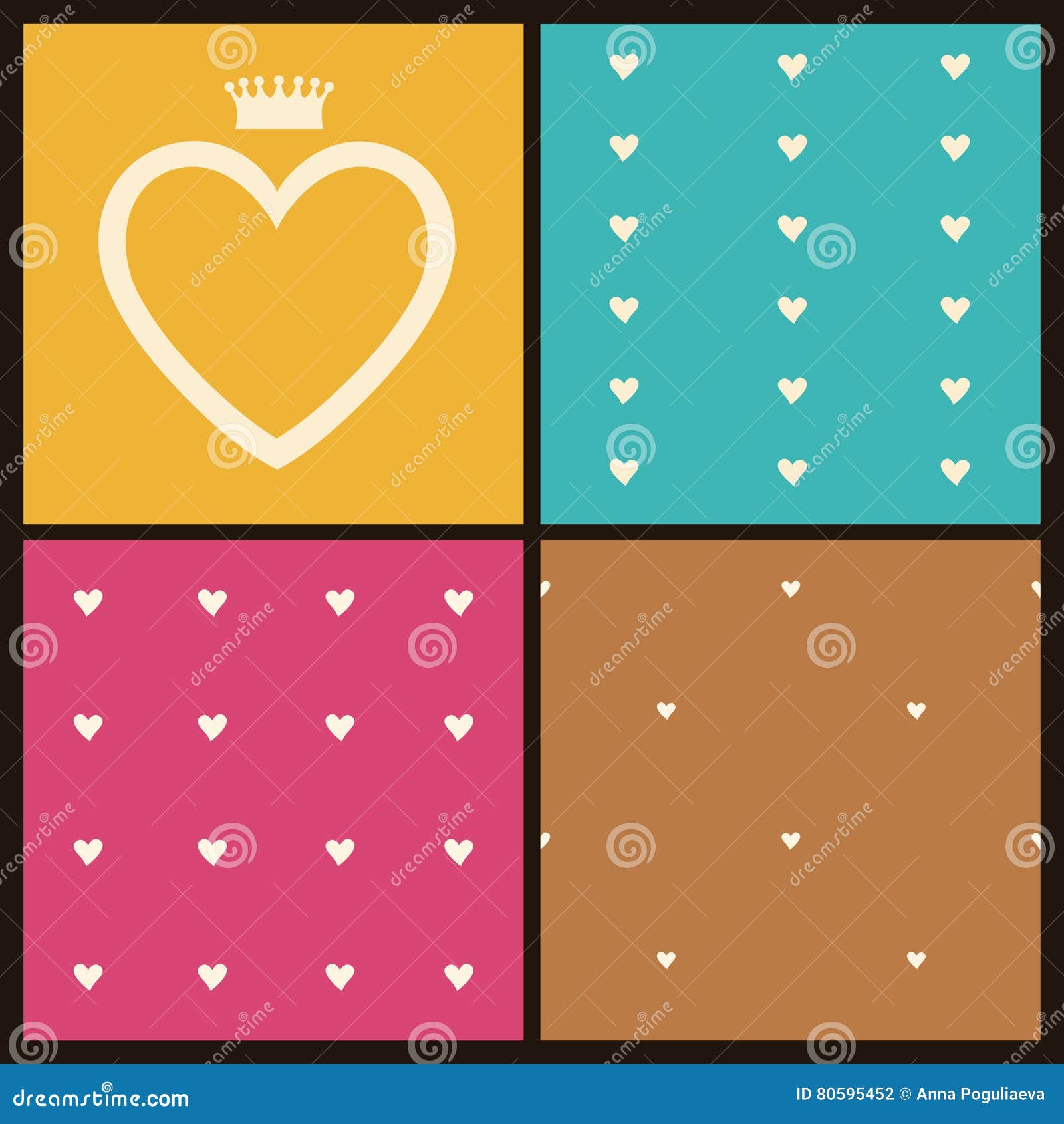 Vector Frame in the Shape of Heart and Simple Patterns. Stock Vector ...