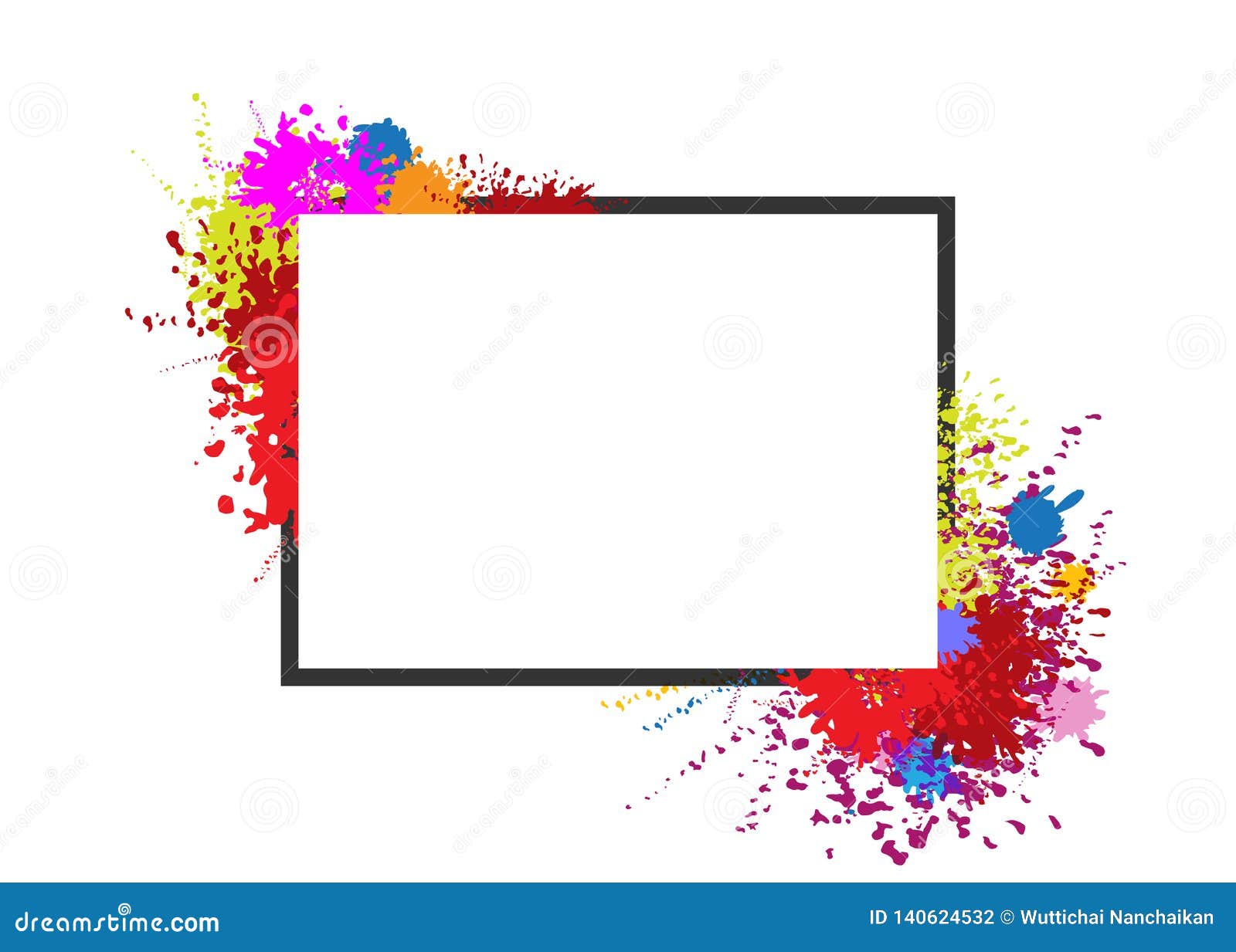 Vector Frame on Splash Color Stock Vector - Illustration of decorative ...