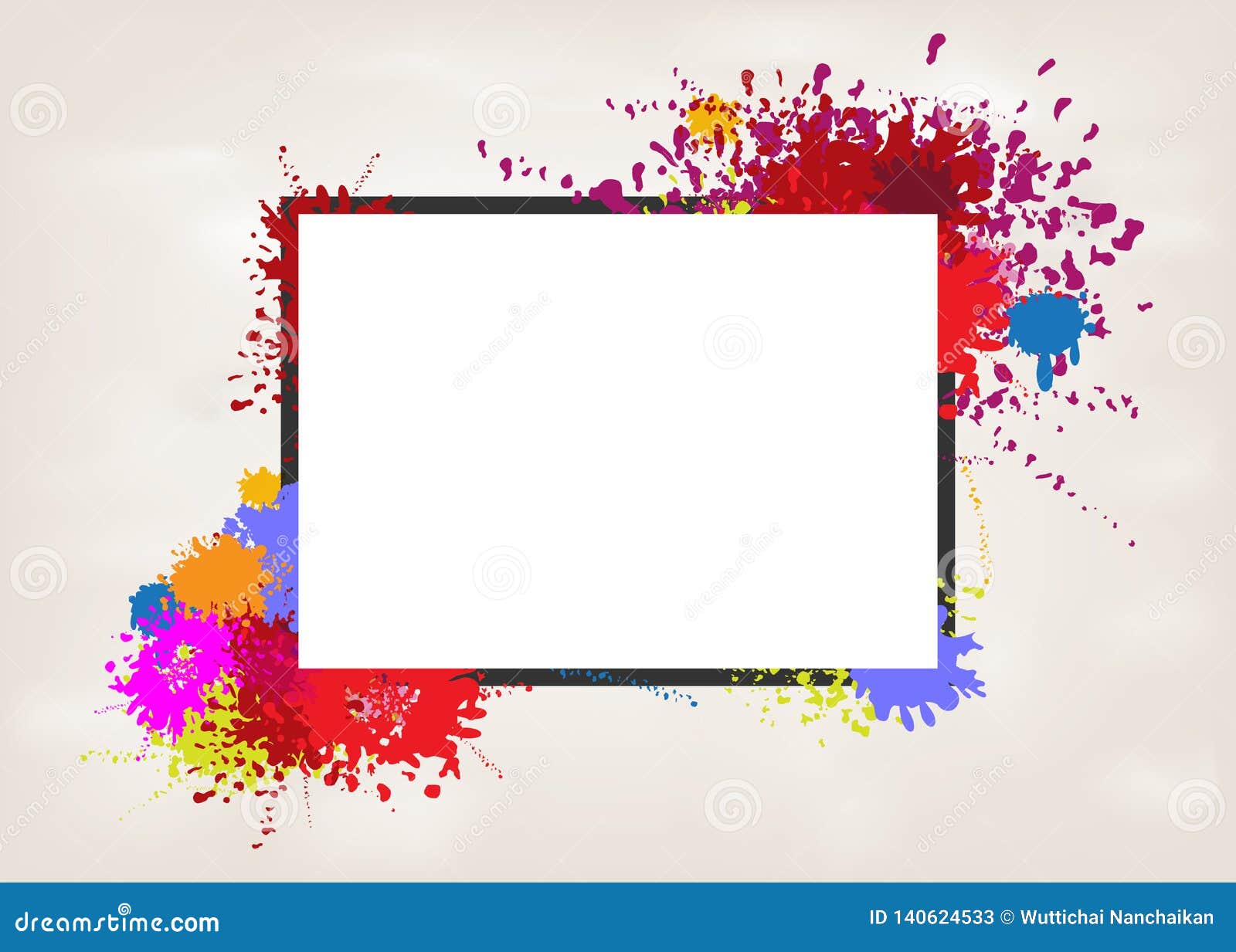 Vector Frame on Splash Color Stock Vector - Illustration of decoration ...