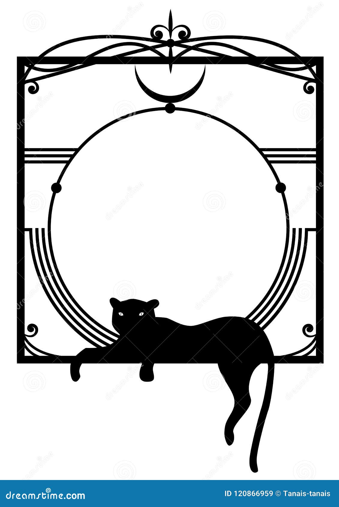 Frame with panther stock vector. Illustration of cattish - 120866959