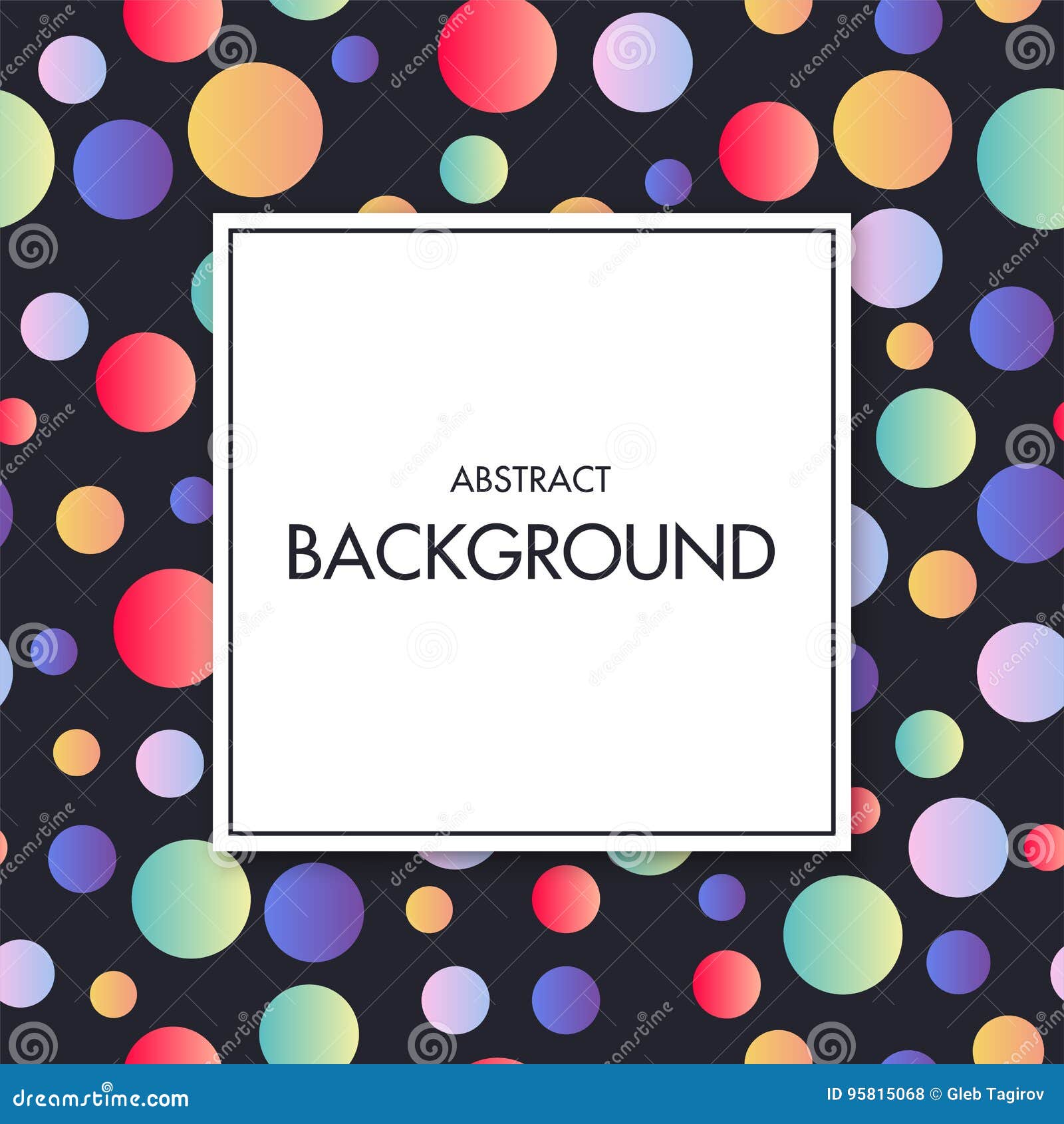 Vector Frame with Text on Colorful Geometric Background. Stock Vector ...