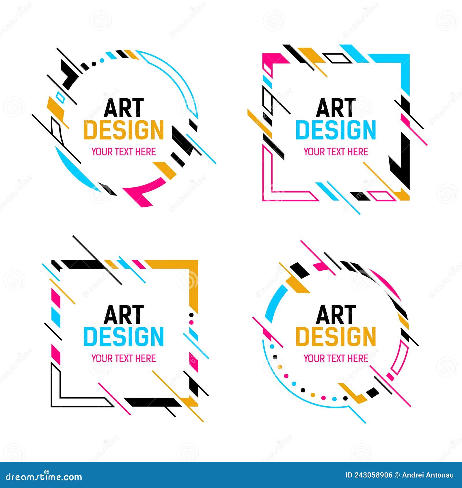 413_Vector Frame for Text, Modern Art Graphics for Hipsters. Stock ...