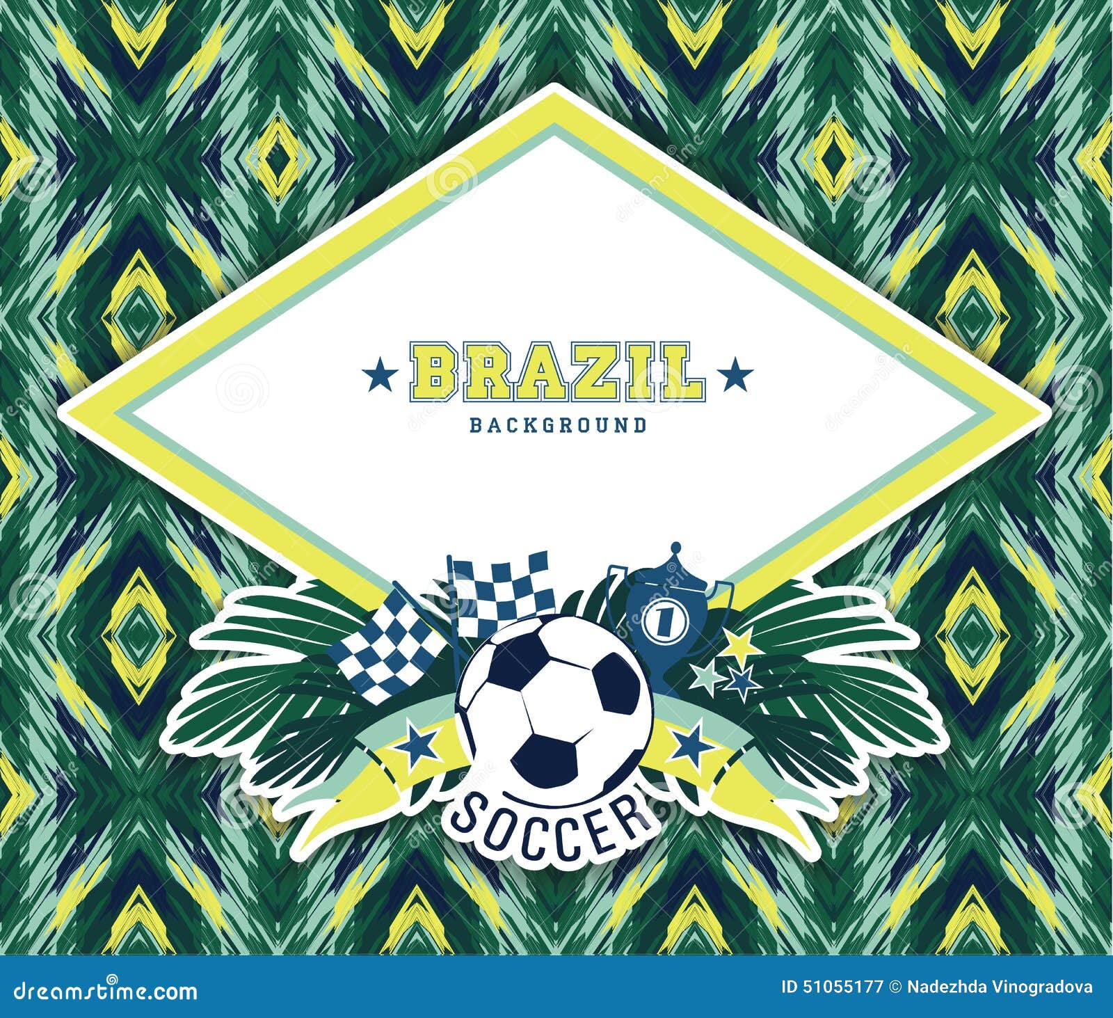 Vector Frame with Traditional Brazilian Football Theme Stock Vector ...