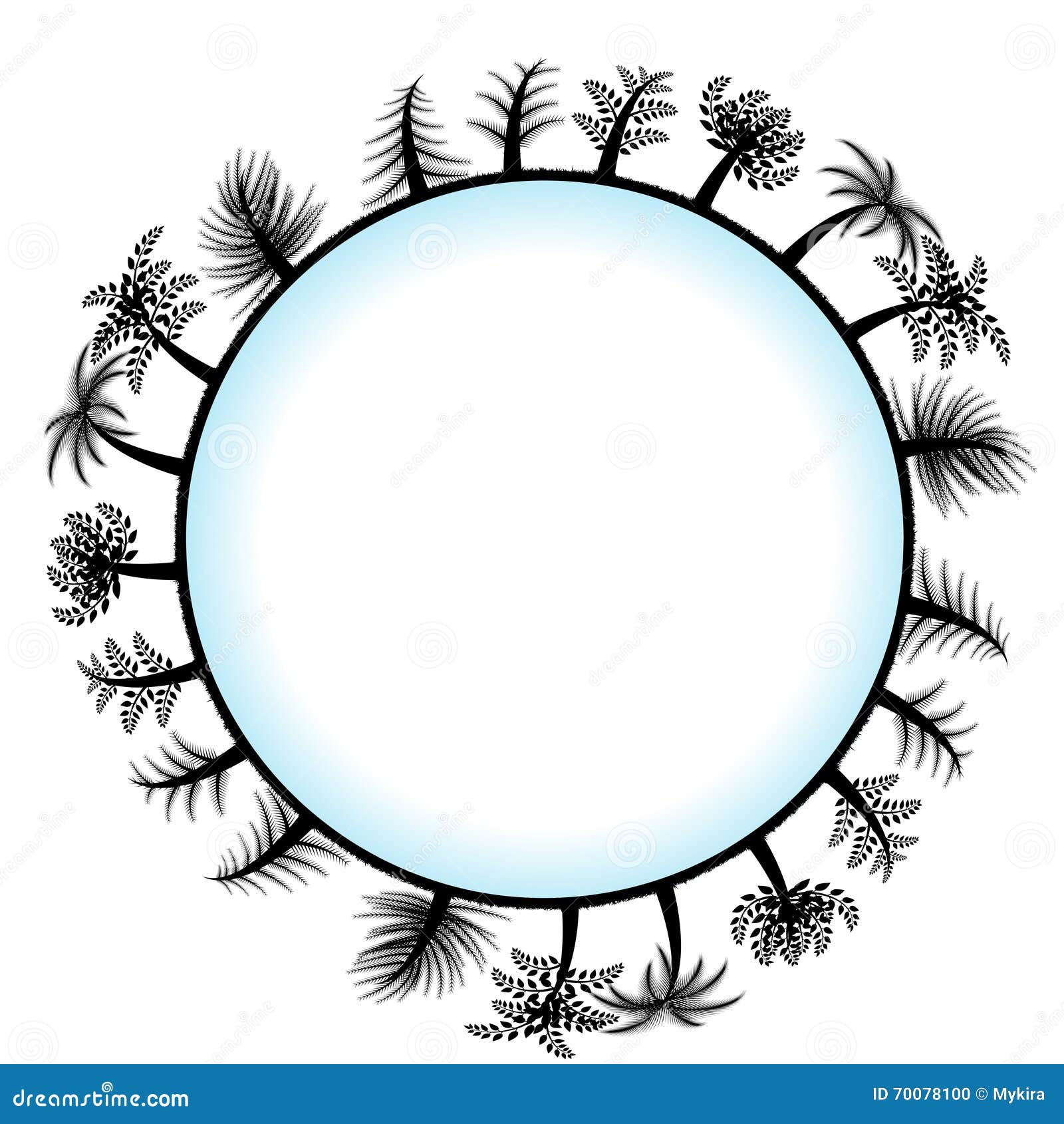 Vector Frame with Tree Silhouettes Stock Vector - Illustration of humor ...