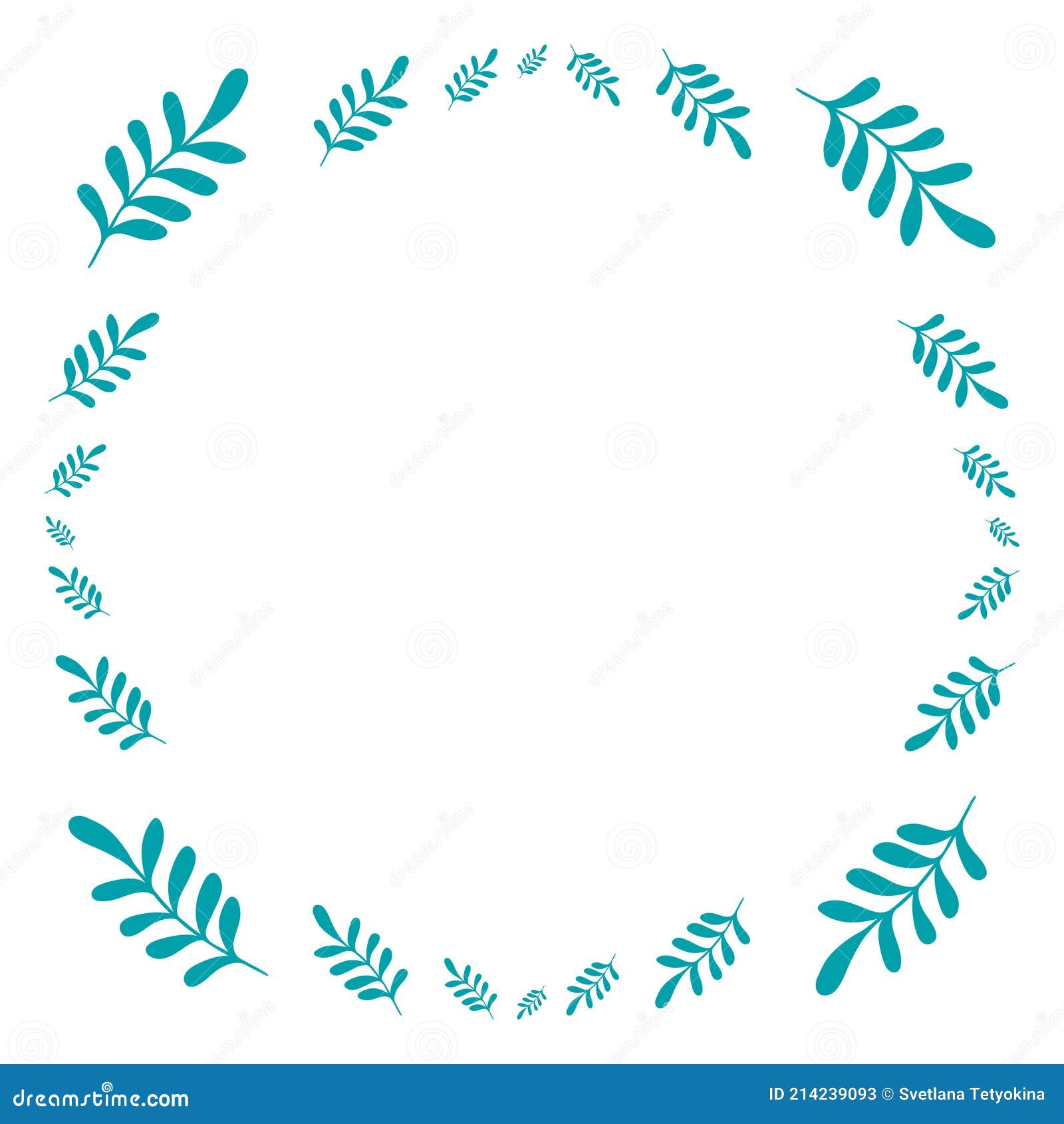 Vector Frame with Turquoise Plants Stock Vector - Illustration of plant ...