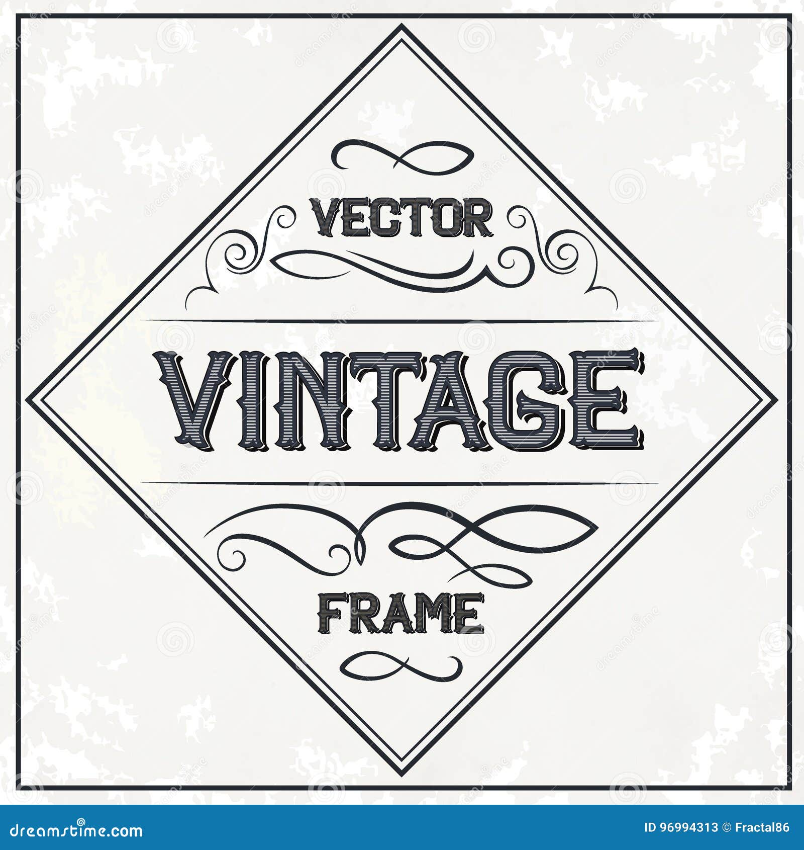 Vector Frame - Vintage Text Decoration. Monogram Stock Vector ...