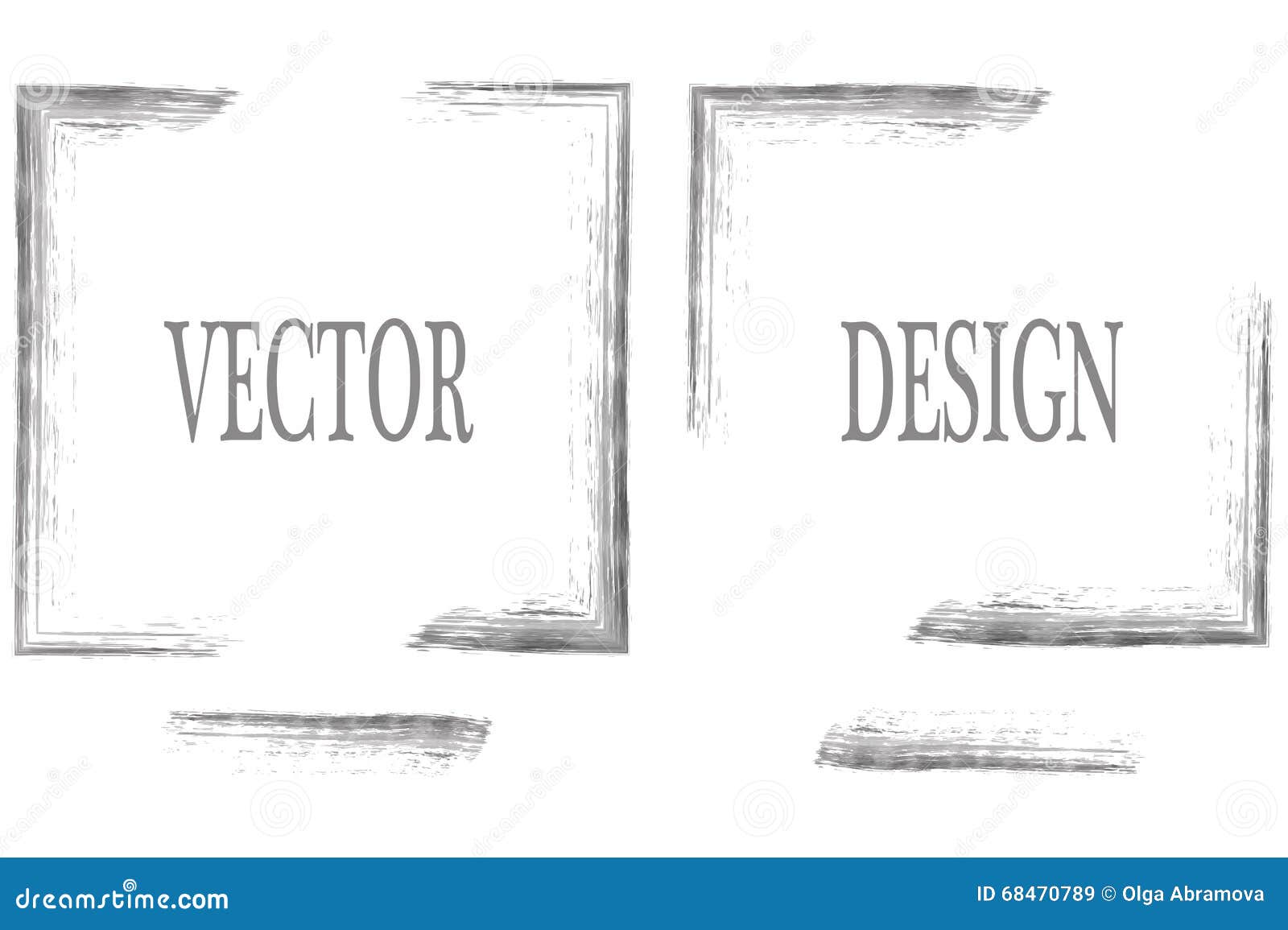 Vector Frame for Your Text Painted with Art Brush. Isolated Grunge ...