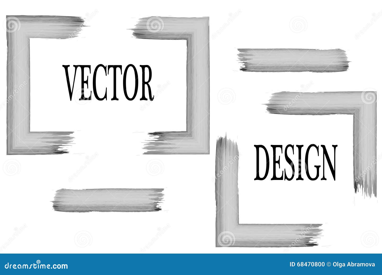 Vector Frame for Your Text Painted with Art Brush. Isolated Grunge ...