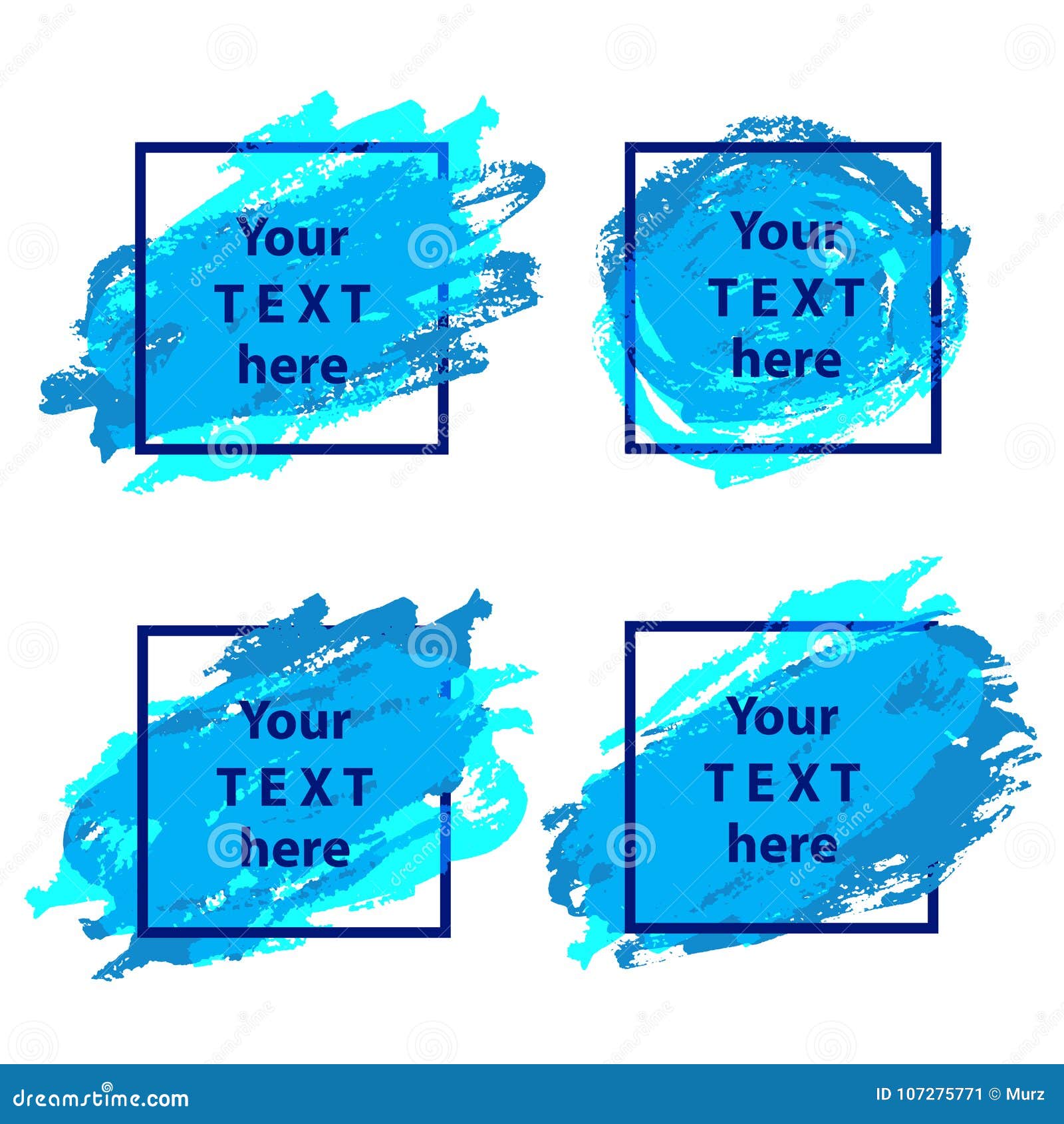 Vector Frames with Blue Paint Splashes Stock Vector - Illustration of ...
