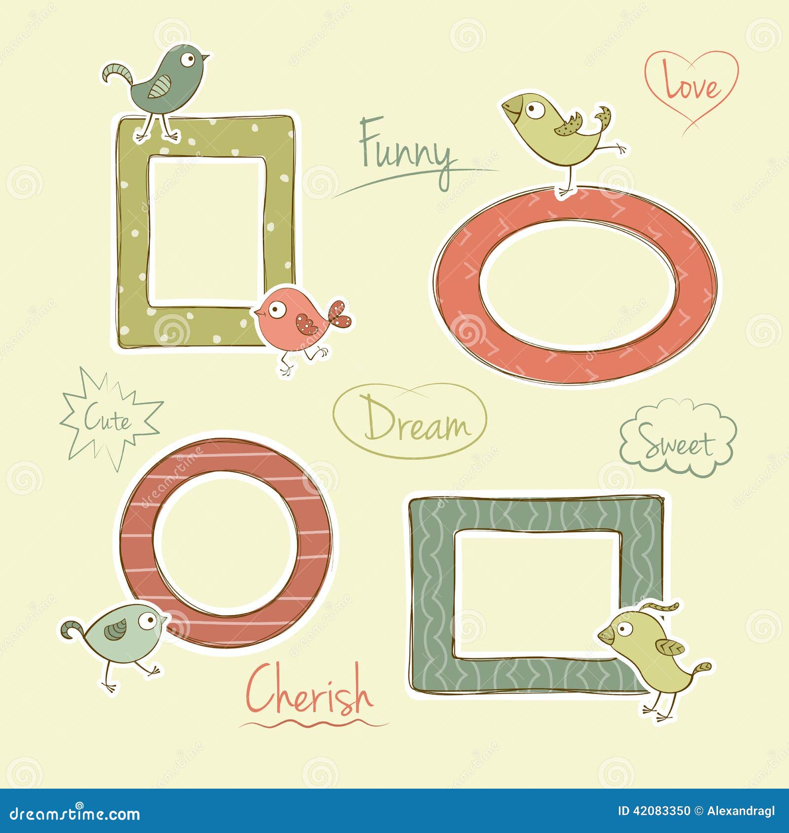 Vector Frames With Cartoon Birds | CartoonDealer.com #42083350