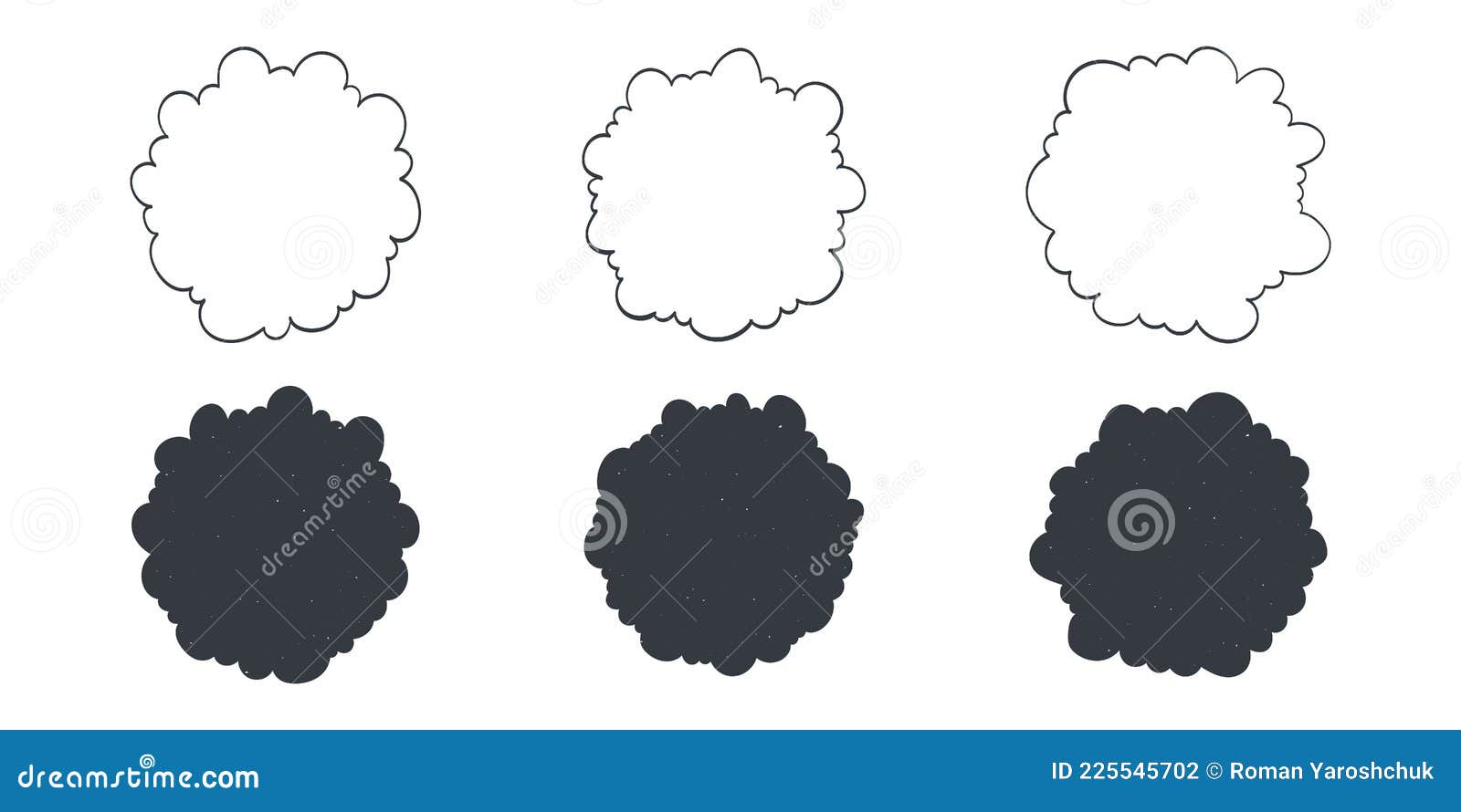 Vector Frames. Frames in the Form of Clouds. Hand-drawn Frames Stock ...