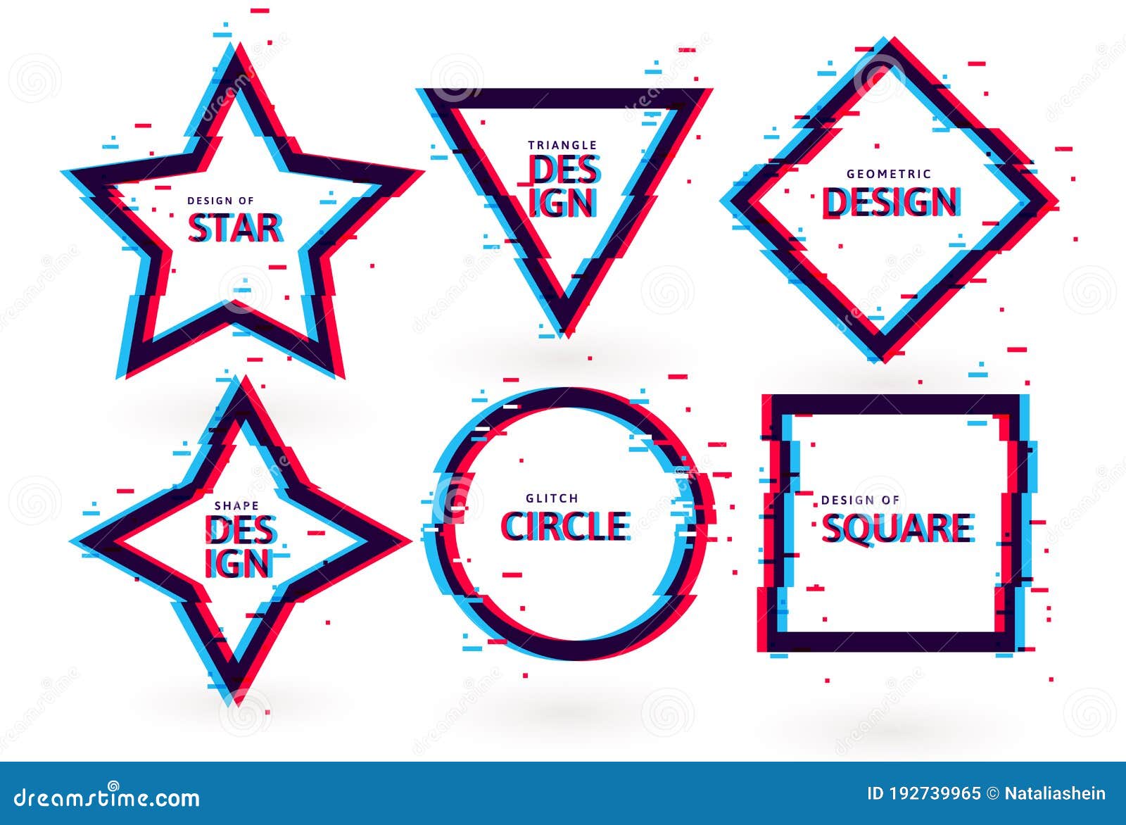 Vector Frames with Glitch Tv Distortion Effect and a Place for Text ...