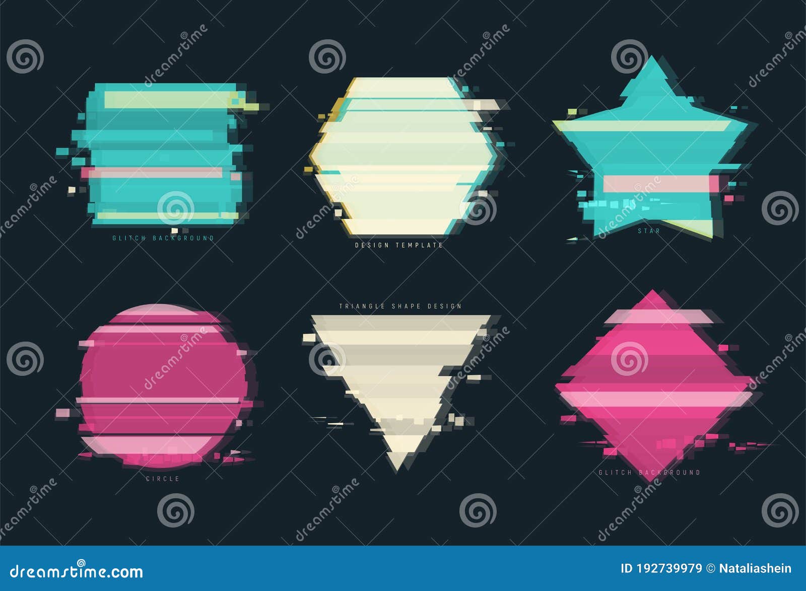 Vector Frames with Glitch Tv Distortion Effect and a Place for Text ...