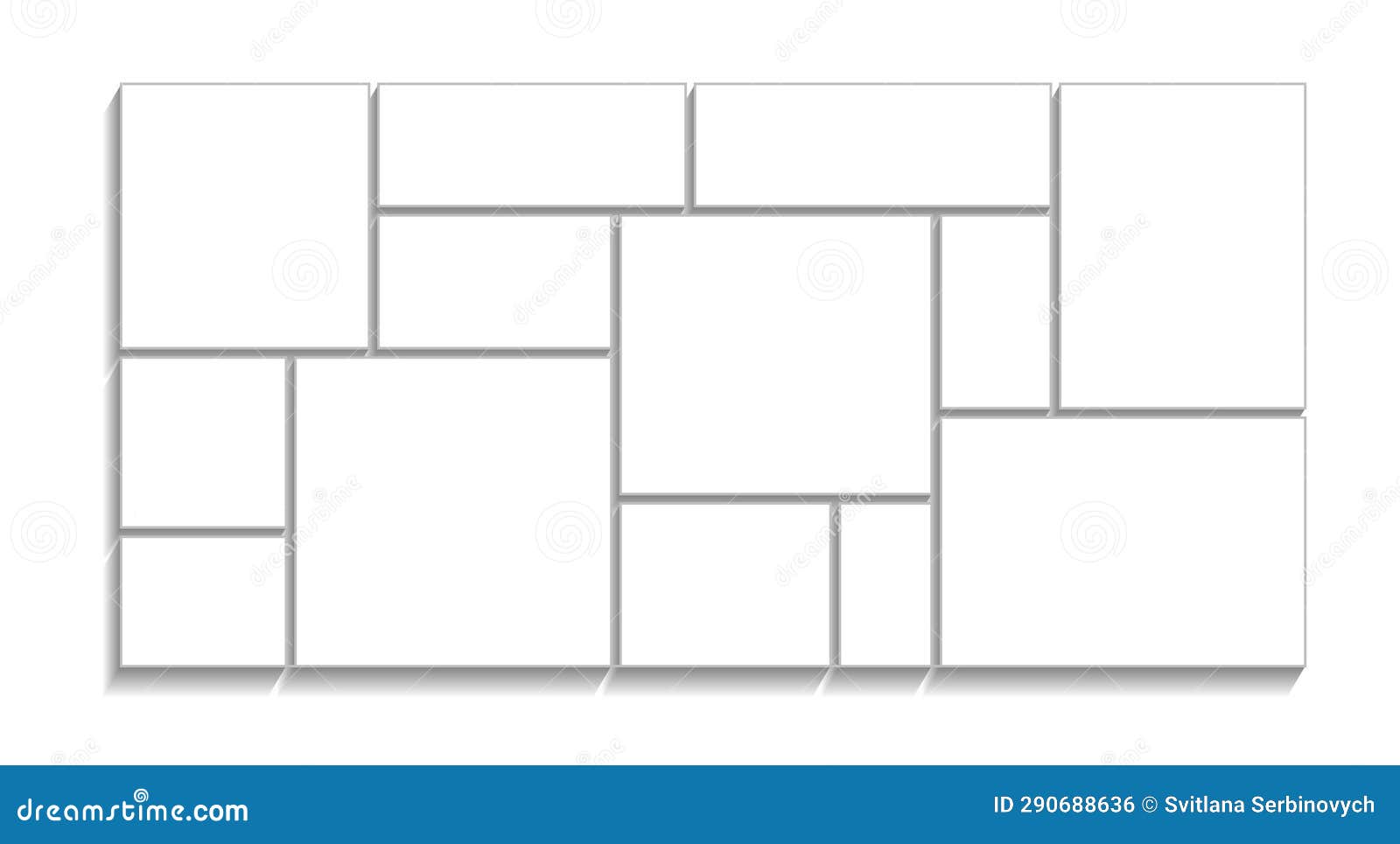 Vector 13 Frames Photo Collage. Template of Moodboard. Stock Vector ...