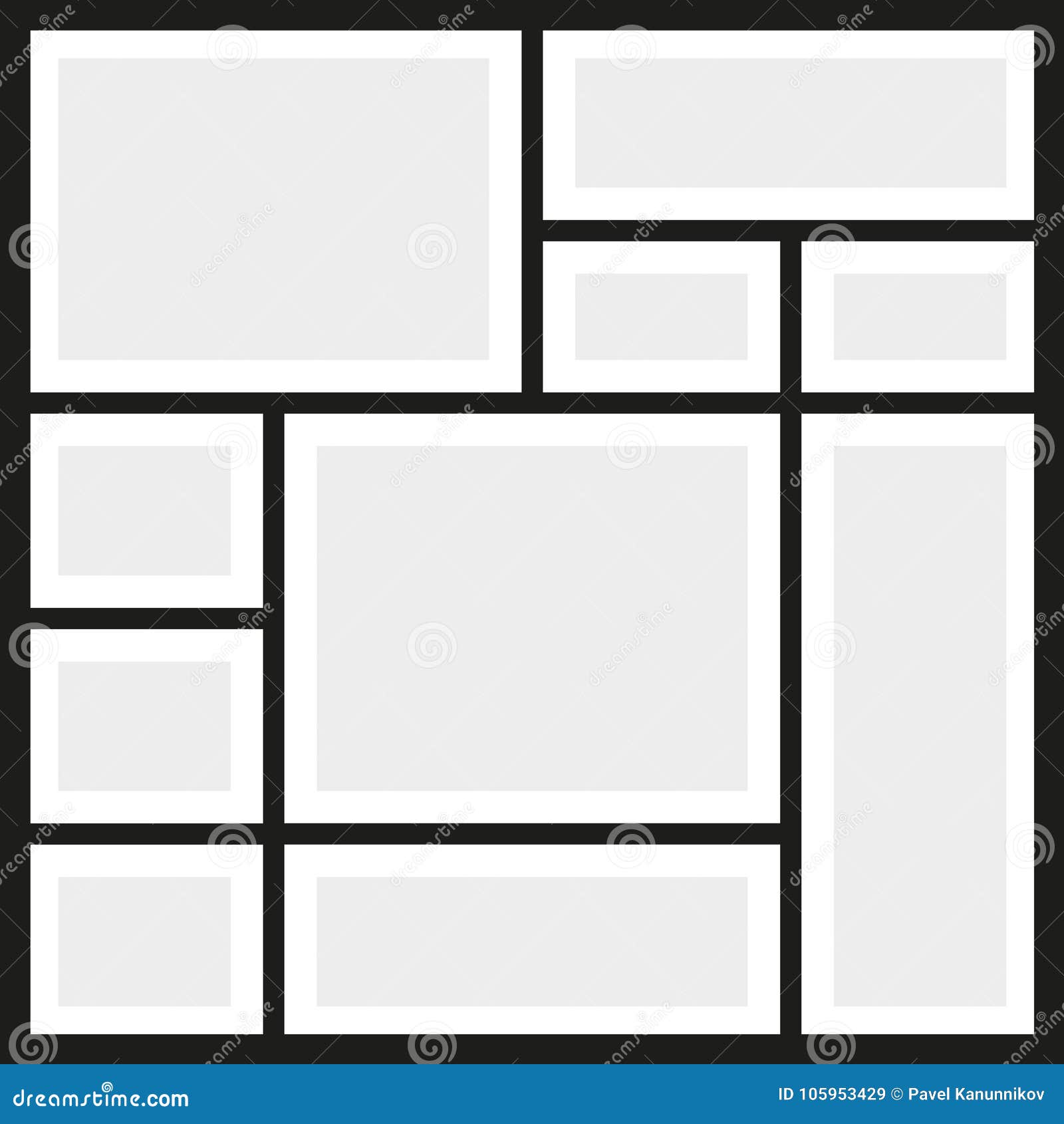 Vector Frames Photo Collage Editorial Stock Image - Illustration of ...