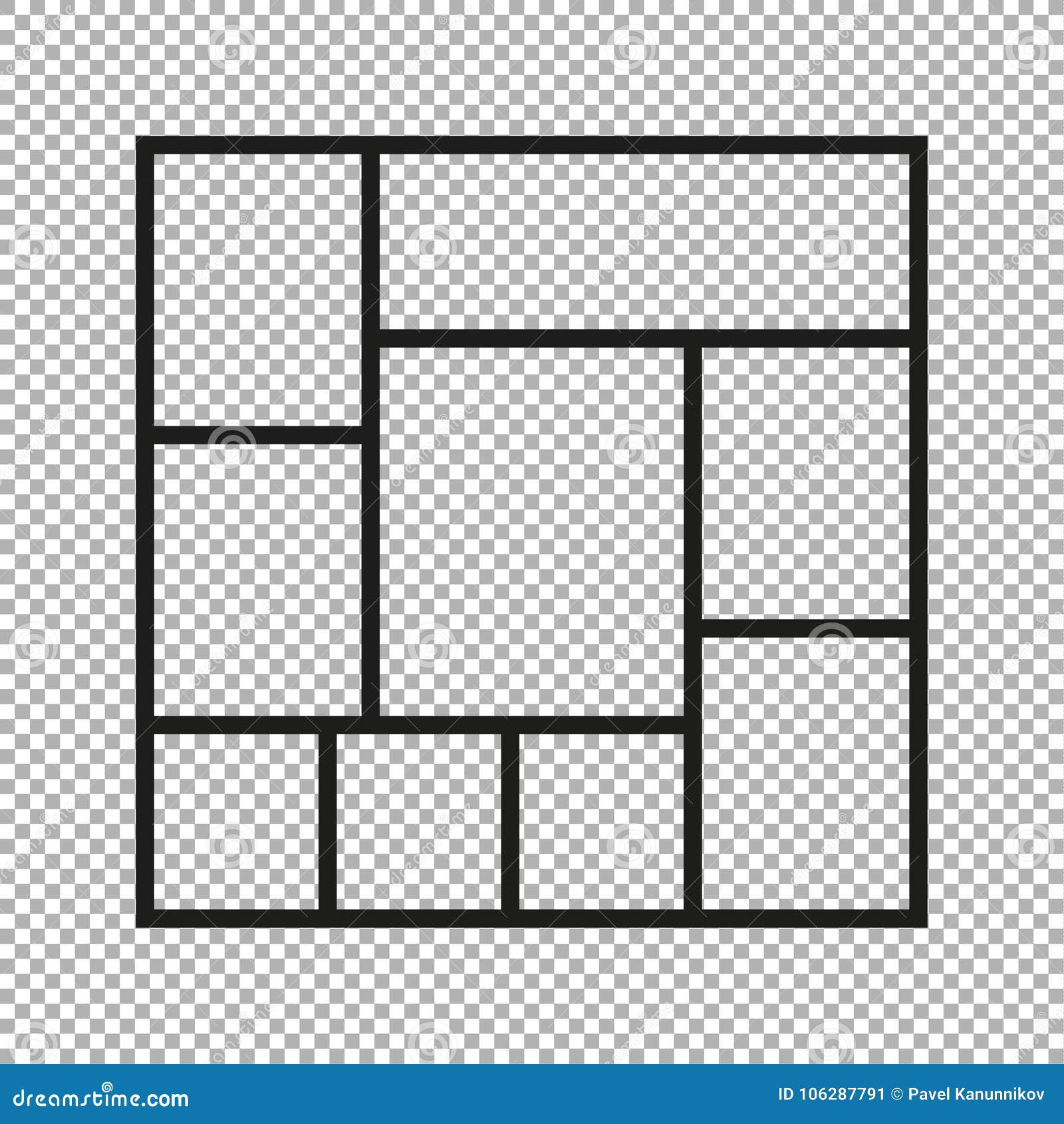 Vector Frames Photo Collage Stock Illustration - Illustration of ...