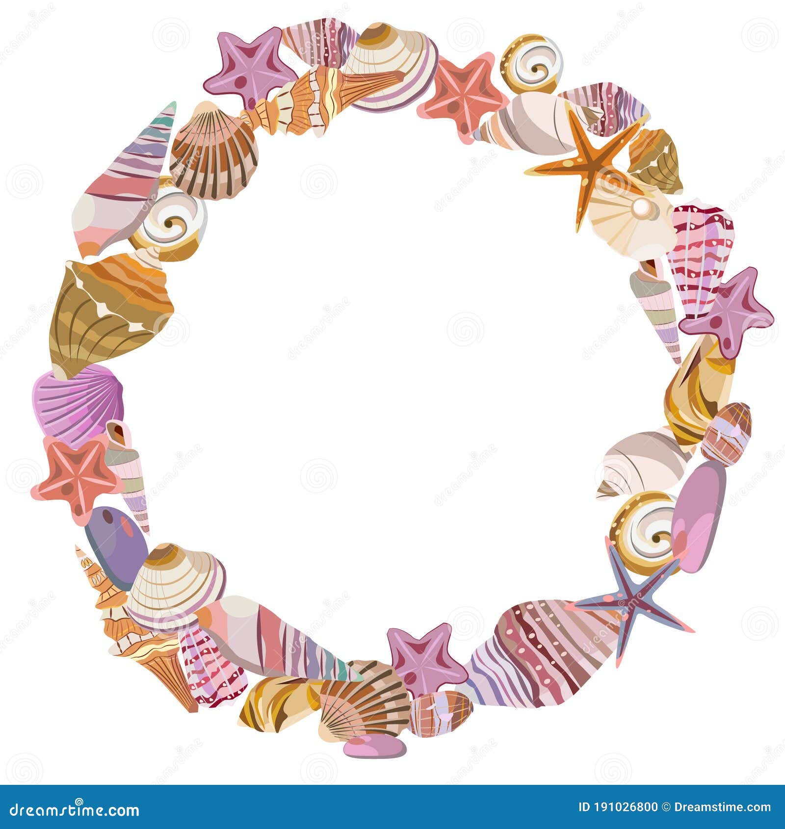 Vector Frames from Seashells. Stock Vector - Illustration of hand ...