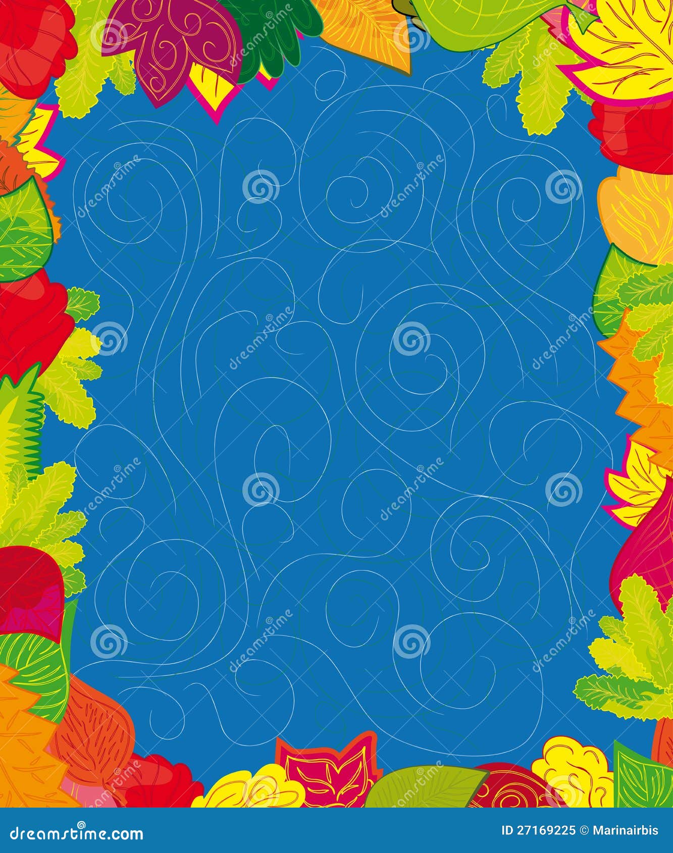 Vector Framework with Colorful Leaves Stock Vector - Illustration of ...