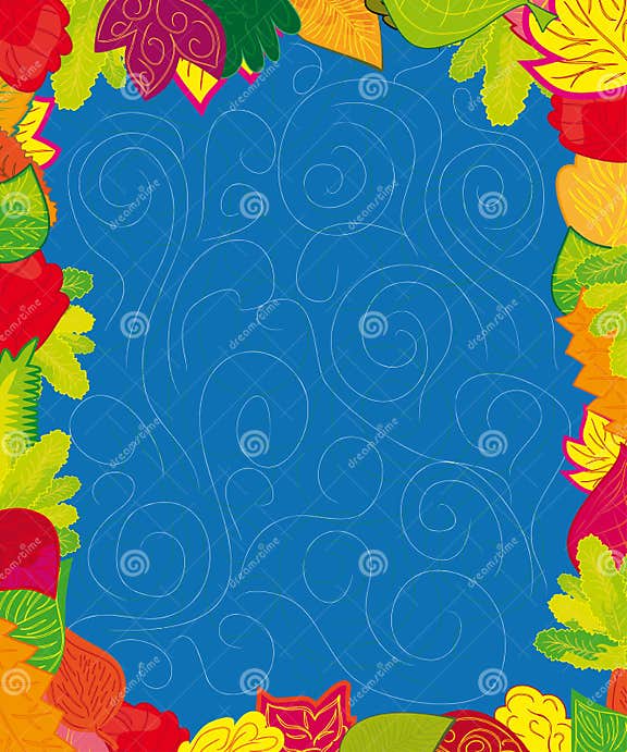Vector Framework with Colorful Leaves Stock Vector - Illustration of ...