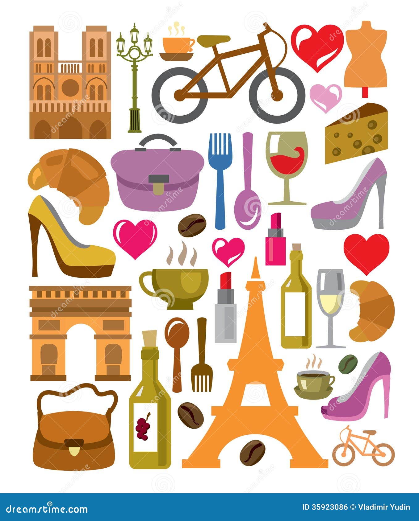 Vector france icons set stock vector. Illustration of icons - 35923086