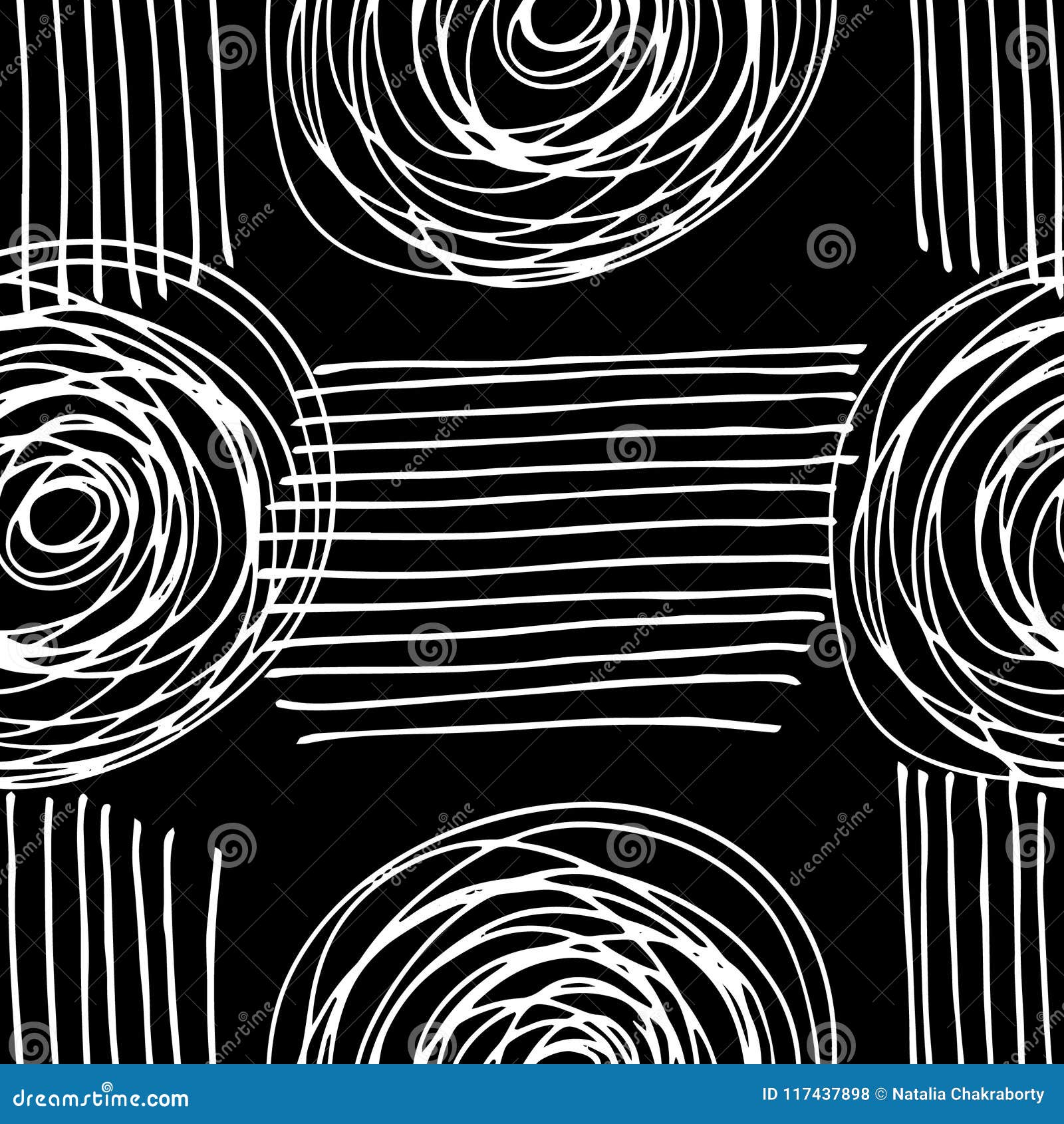 Vector Freehand Drawing Seamles Stock Vector - Illustration of design ...