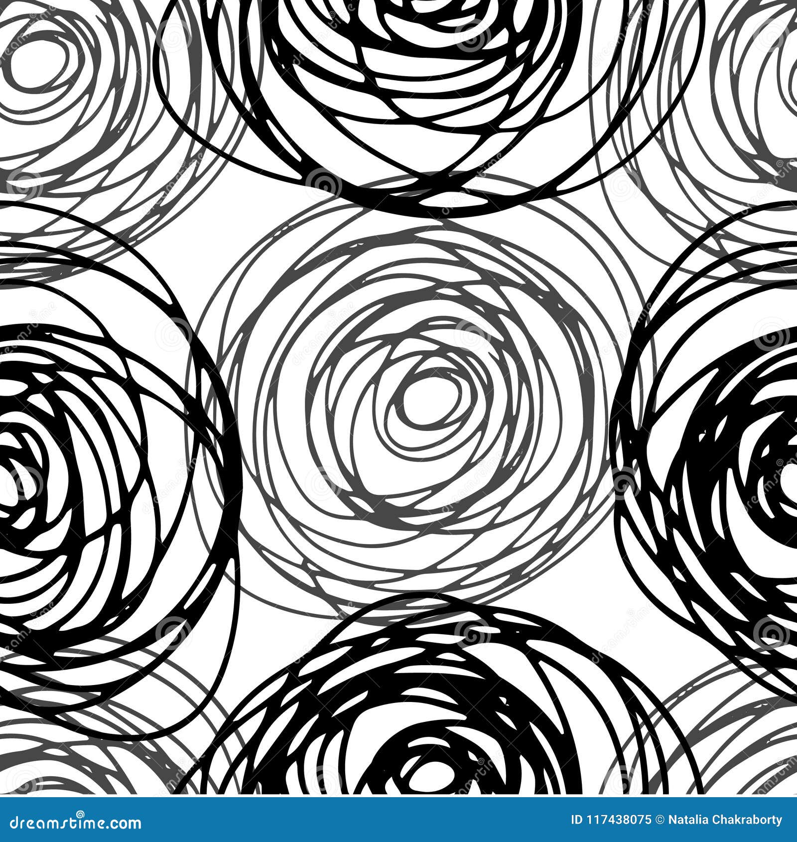 Vector Freehand Drawing Seamles Stock Vector - Illustration of design ...