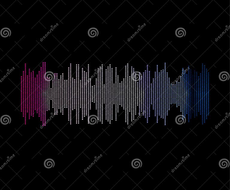 Vector Frequency Wave, Gradient Neon Light, Design Element Isolated on ...