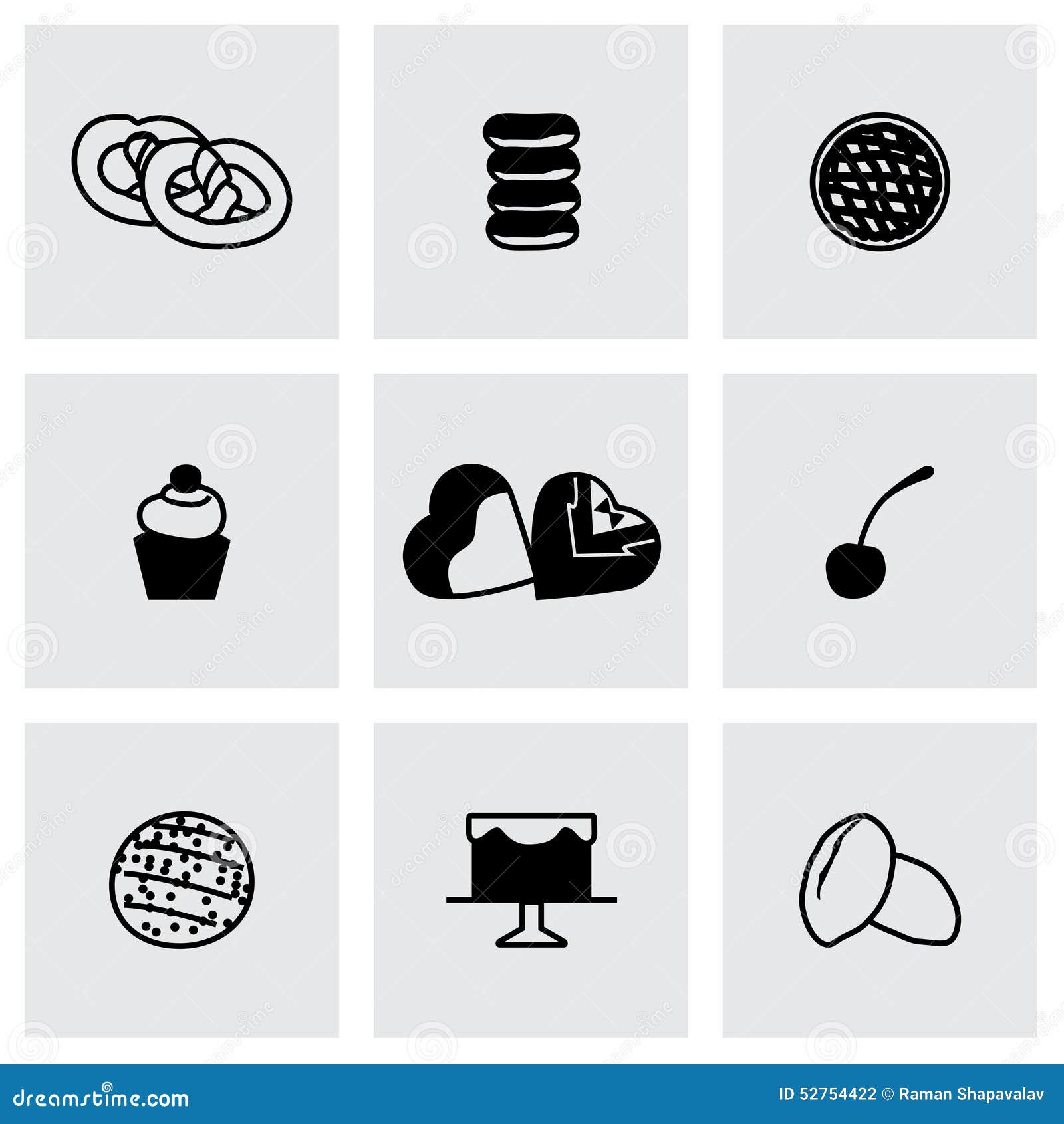 Vector Fresh Bakery Icon Set Stock Vector - Illustration of goods ...