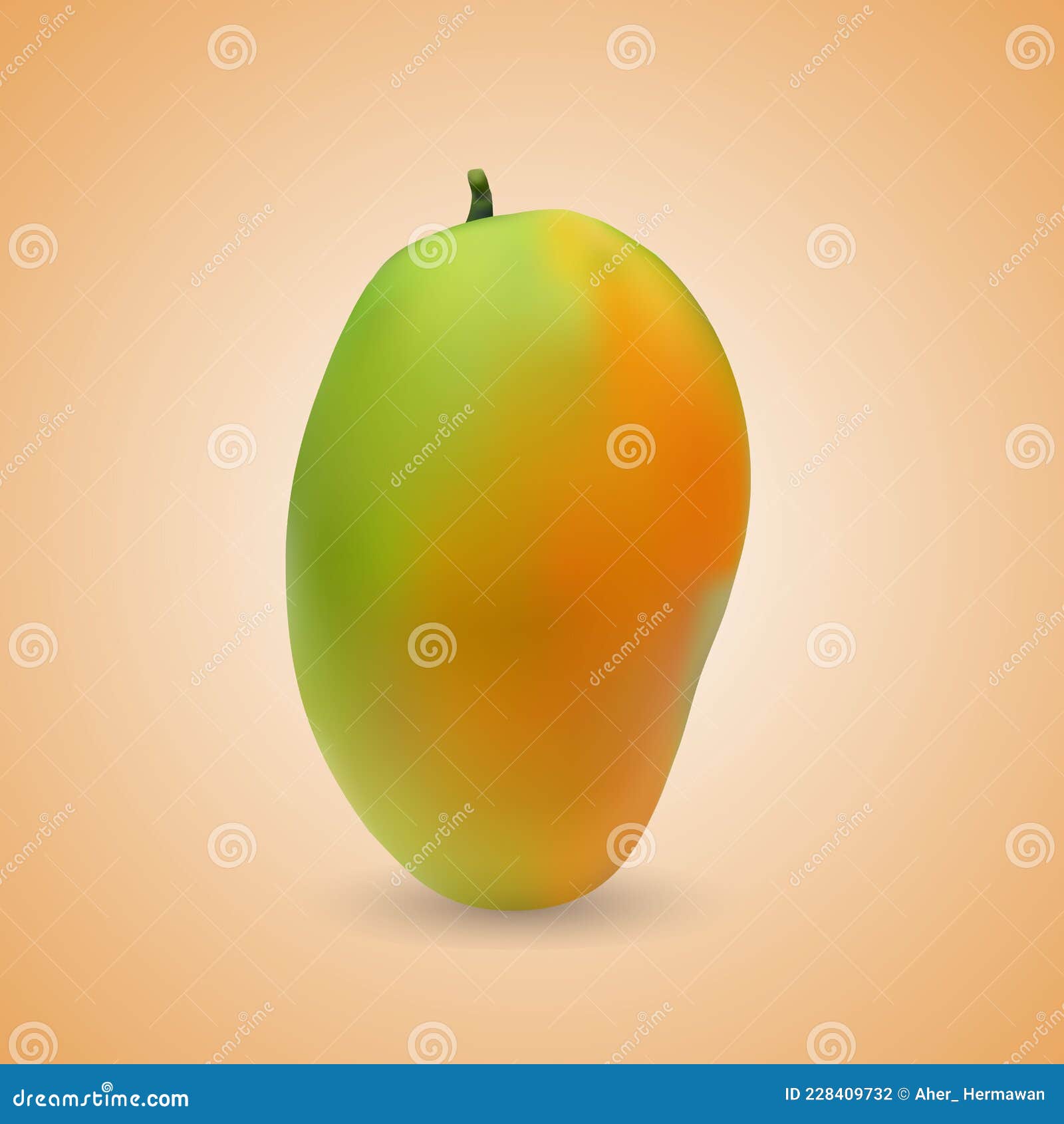 Vector of Fresh Mango on a Gradient Background Stock Vector ...