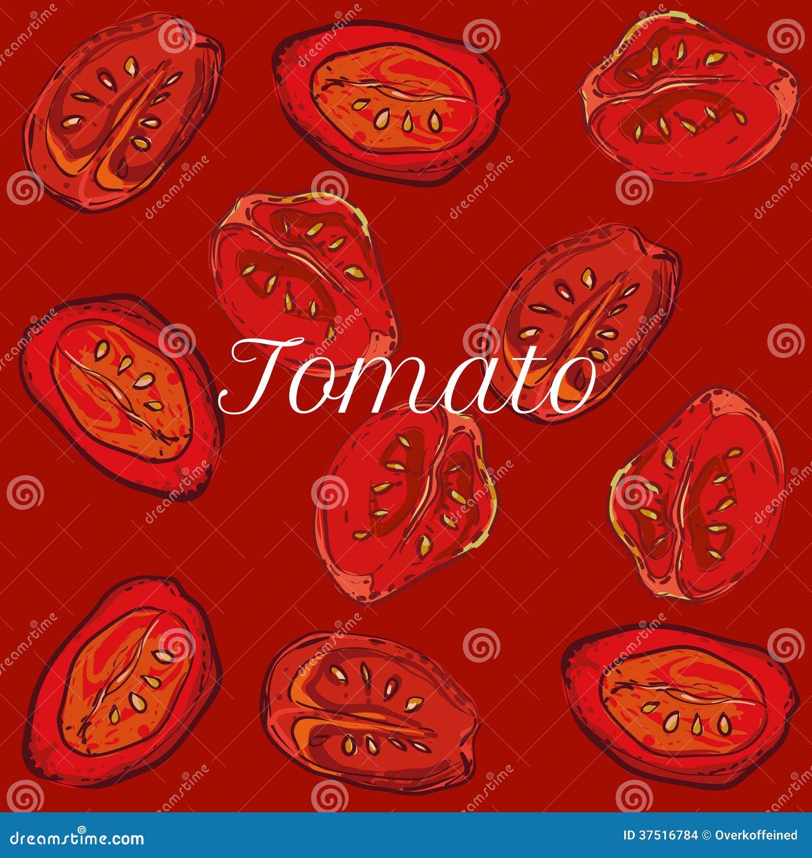 Vector Fresh Tomato Slices for Menu Backgrounds Stock Vector ...