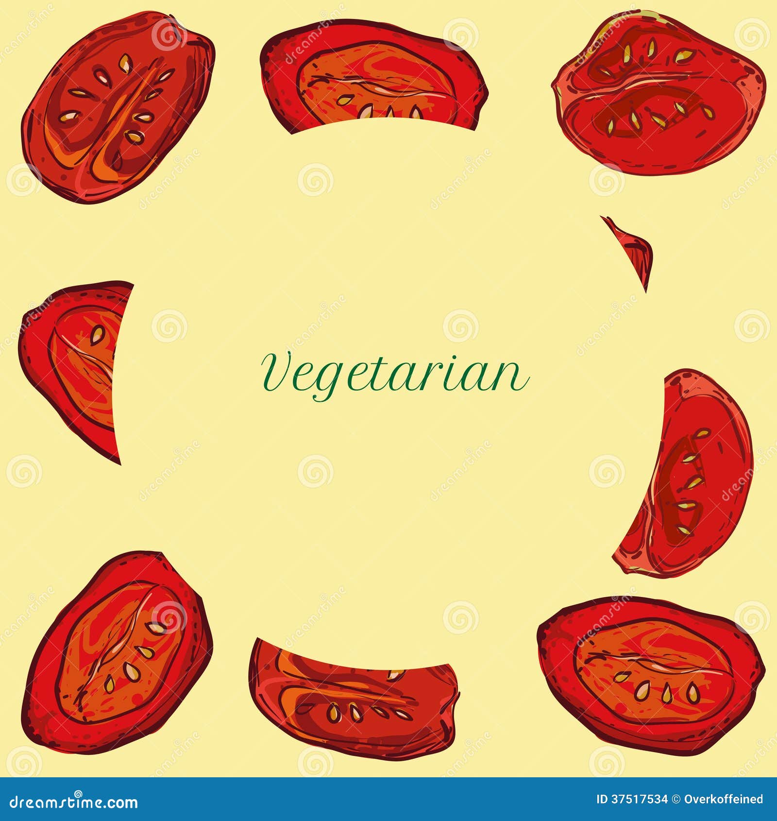 Vector Fresh Tomato Slices For Menu Backgrounds | CartoonDealer.com ...