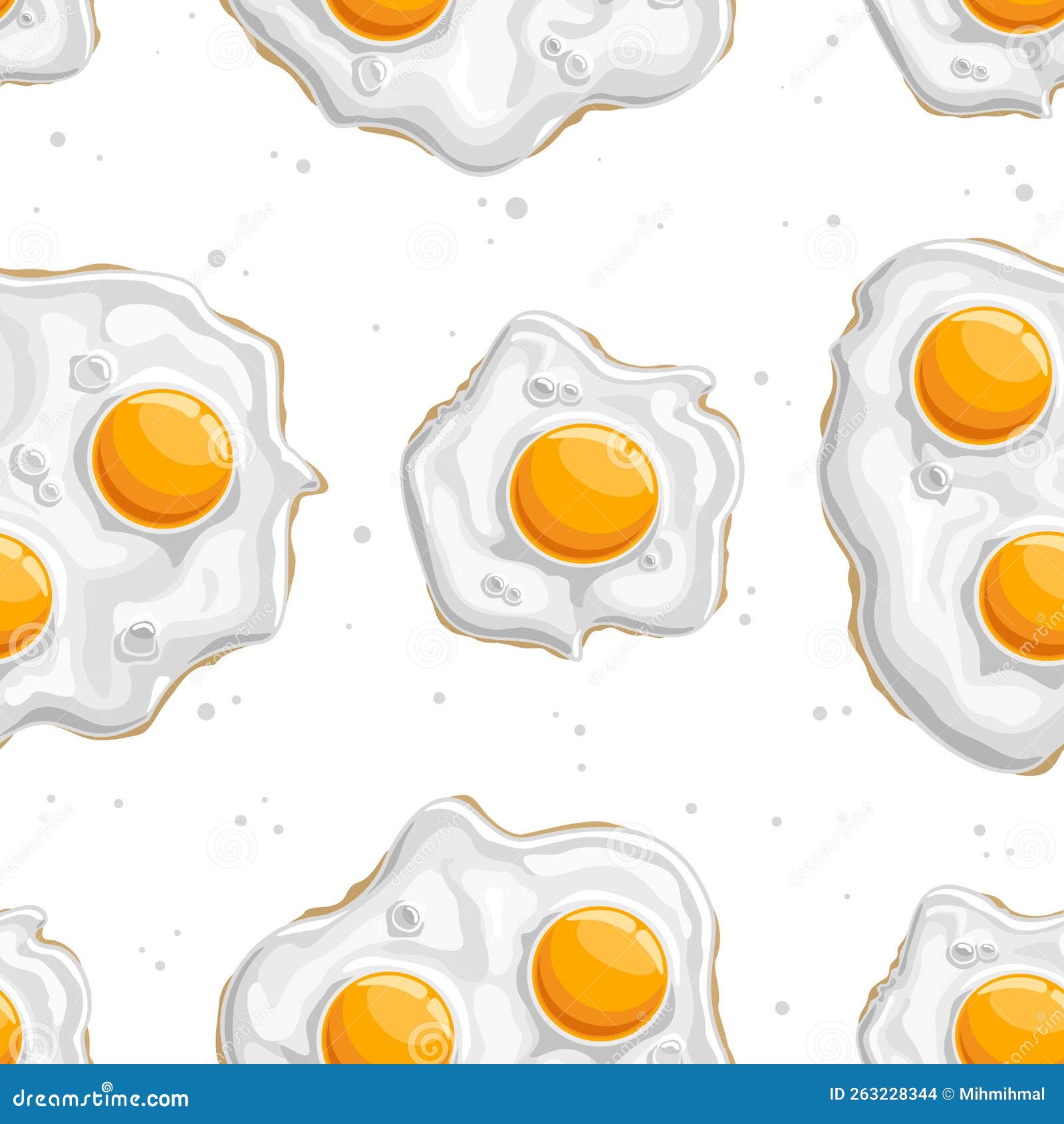 Vector Fried Eggs Seamless Pattern Stock Vector - Illustration of fabric, logo: 263228344