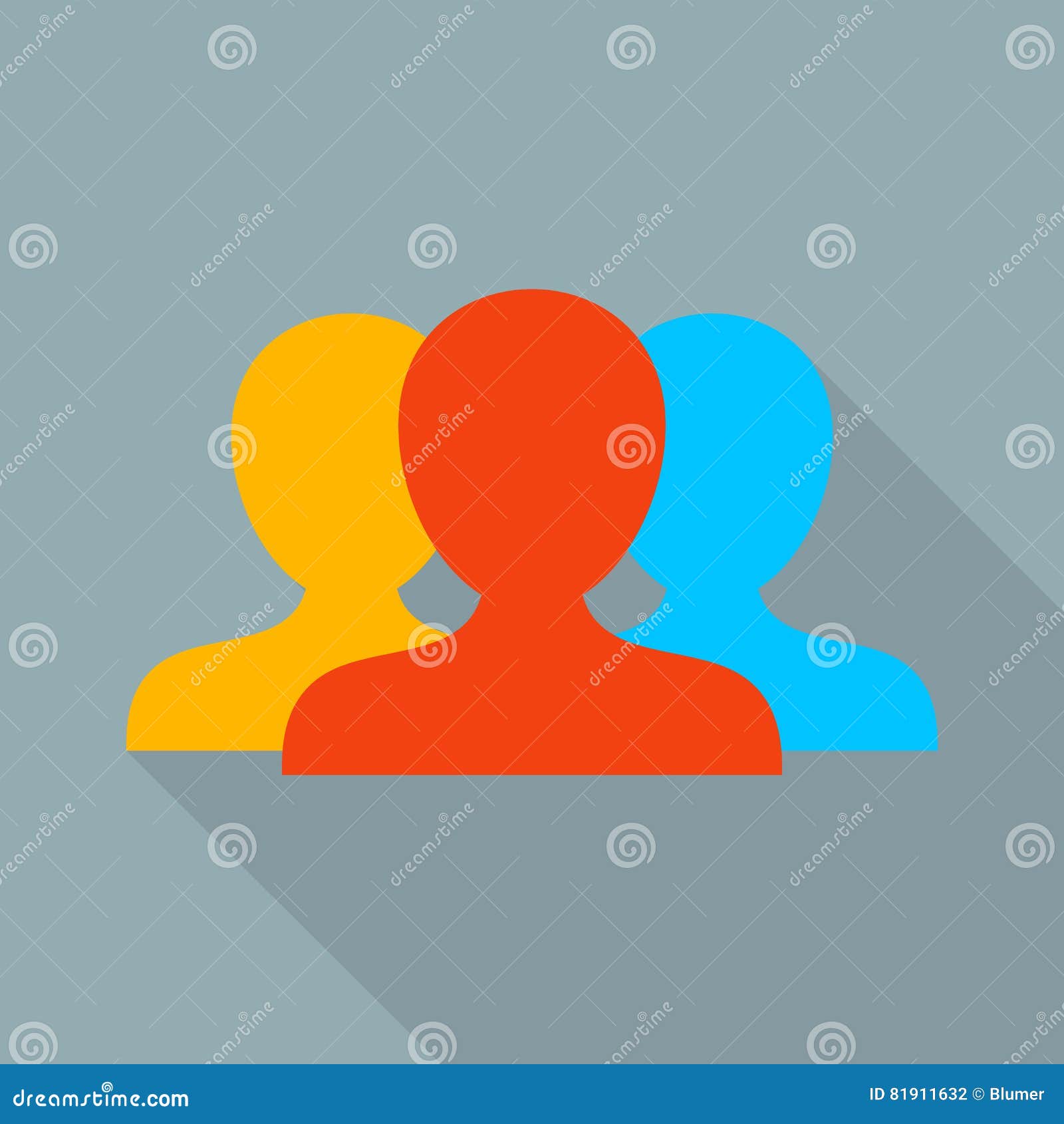 Vector Friends Flat Icon Long Shadow Stock Vector - Illustration of ...