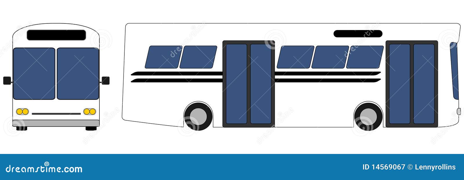 Vector Front and Profile View of Bus Stock Vector - Illustration of ...