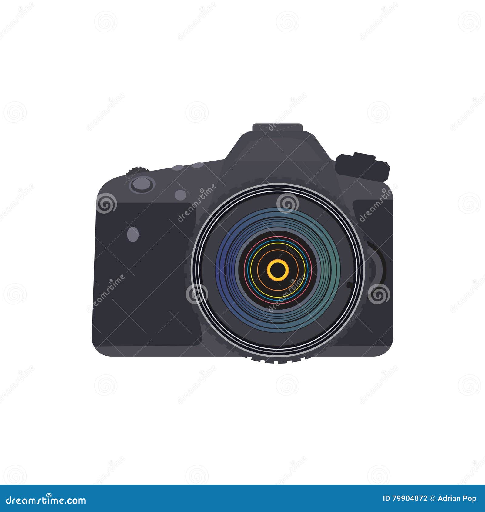 Vector Front View Photo Camera Stock Vector - Illustration of flat ...