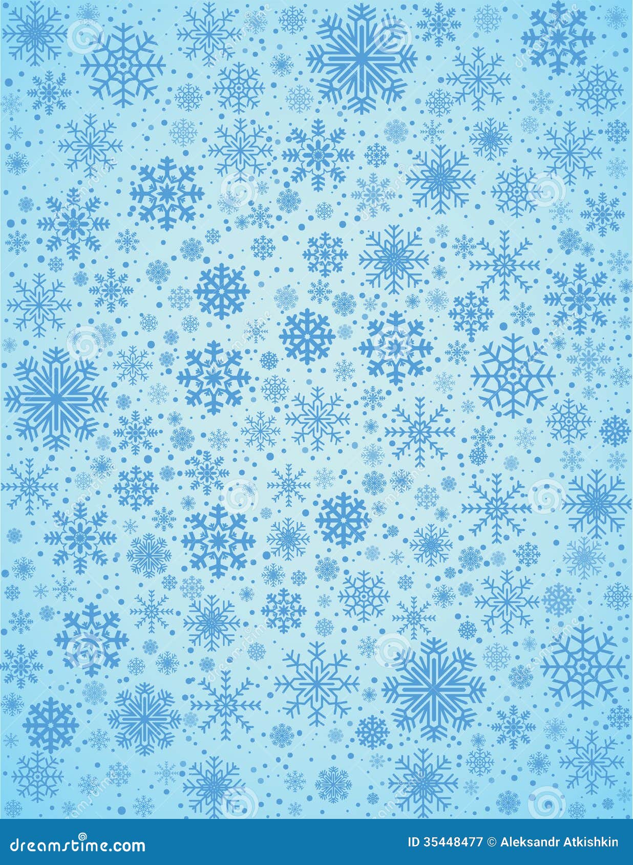 Light Blue Snowflakes Background Shaded Light Blue Background With White Winter Snowflakes ...