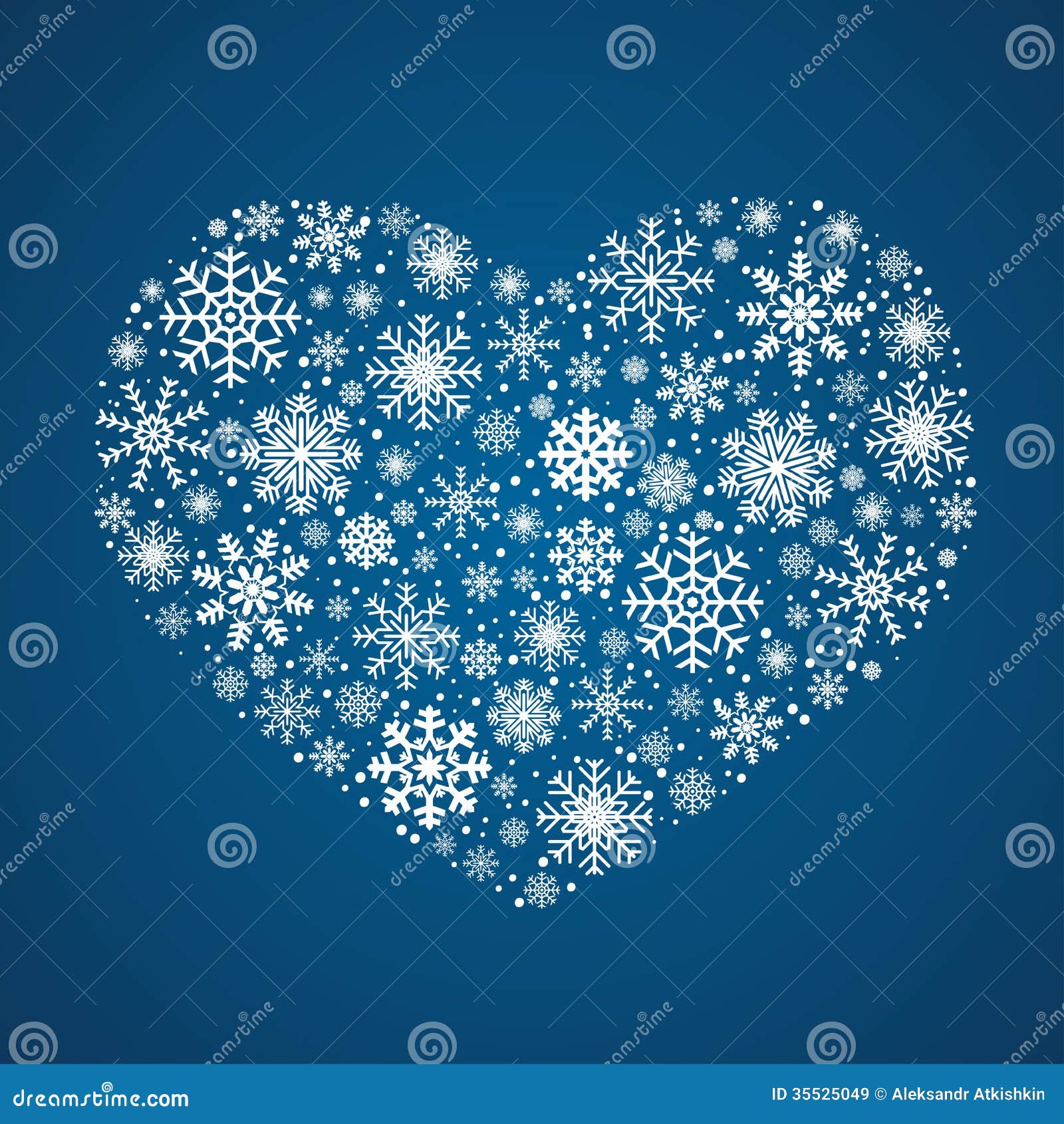 Vector Frosty Snowflakes in Heart Shape Stock Vector - Illustration of ...