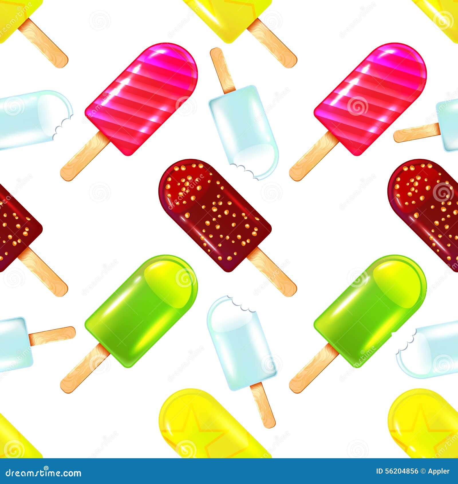 Vector Fruit Ice Seamless Pattern Stock Vector - Illustration of fruit ...