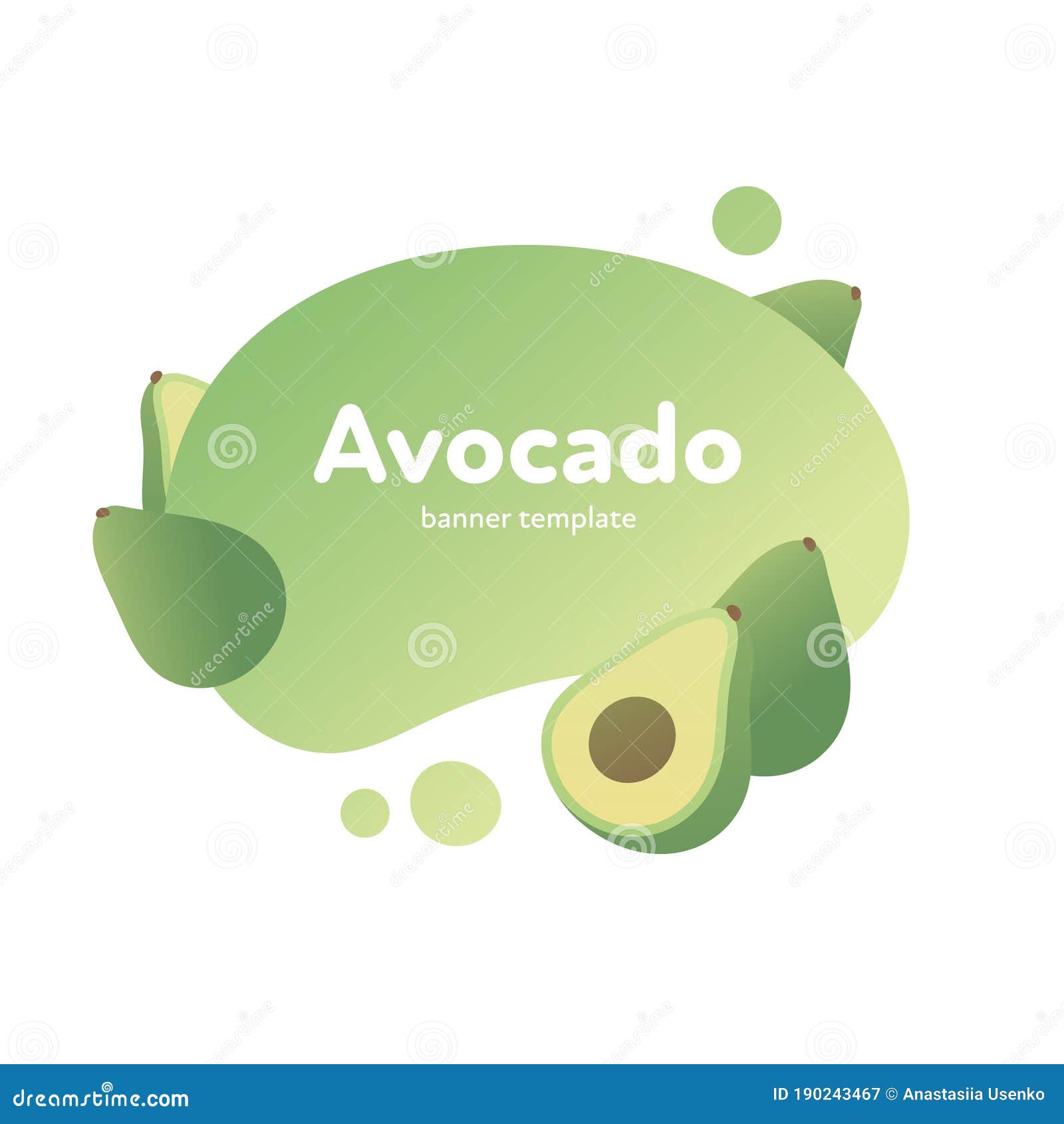 Vector Fruit Modern Fluid Banner. Colorful Gradient Ripe Avocado With ...