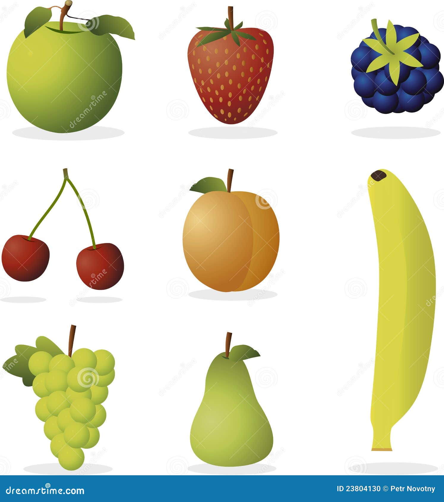 Vector fruits stock vector. Illustration of fruit, cherry - 23804130