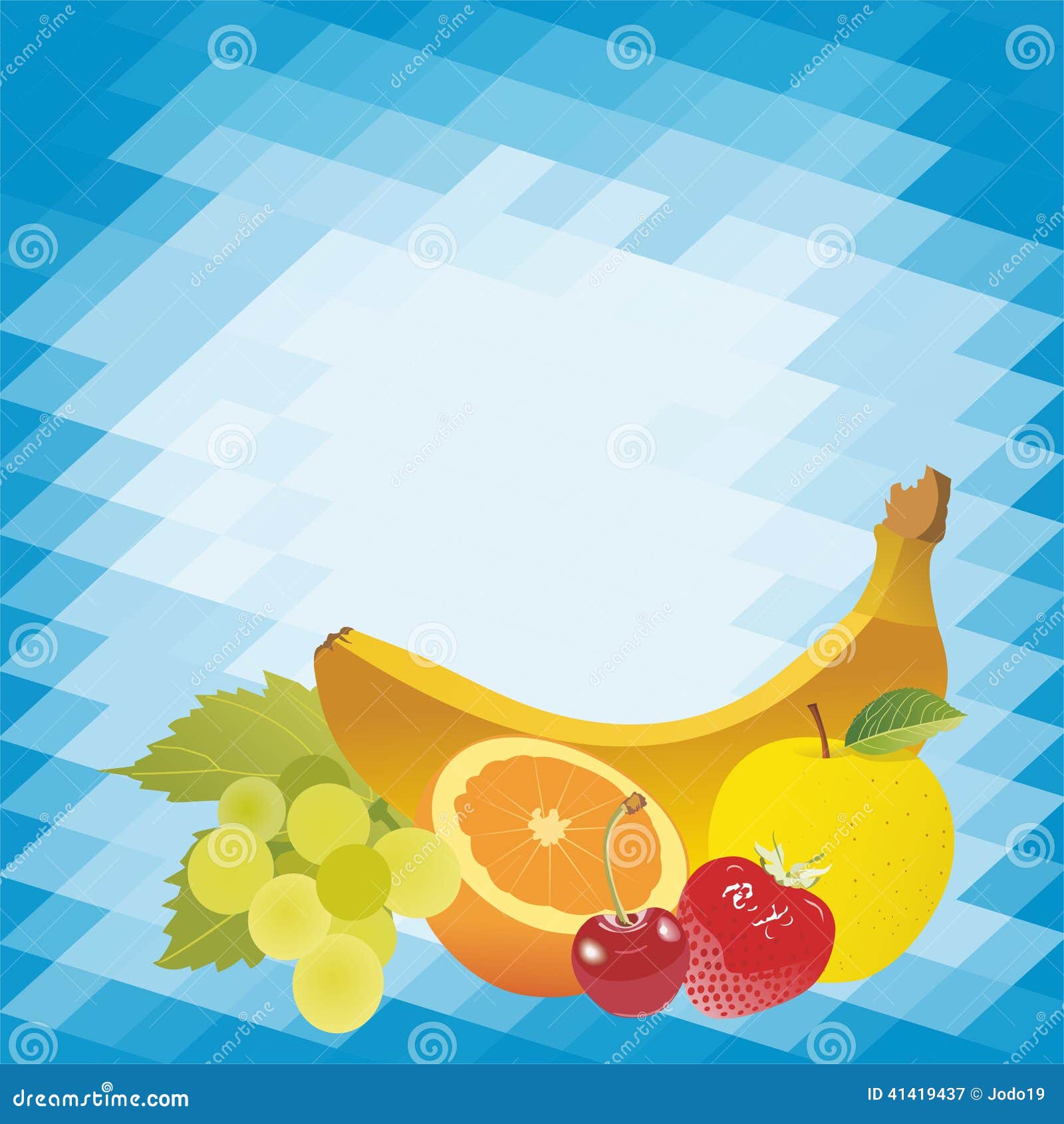 Vector Fruits on Abstract Background Stock Vector - Illustration of ...