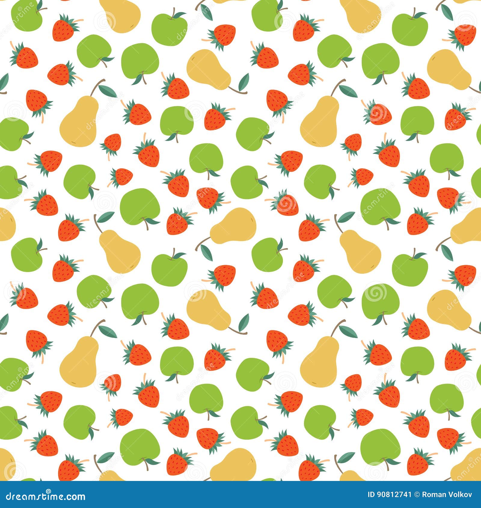 Vector Fruits Seamless Pattern Stock Vector - Illustration of product ...