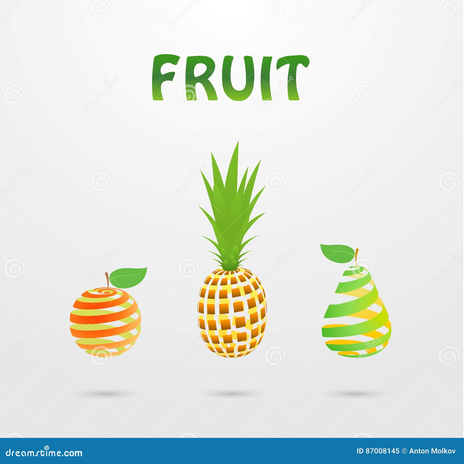 Vector fruits stock vector. Illustration of juicy, food - 87008145
